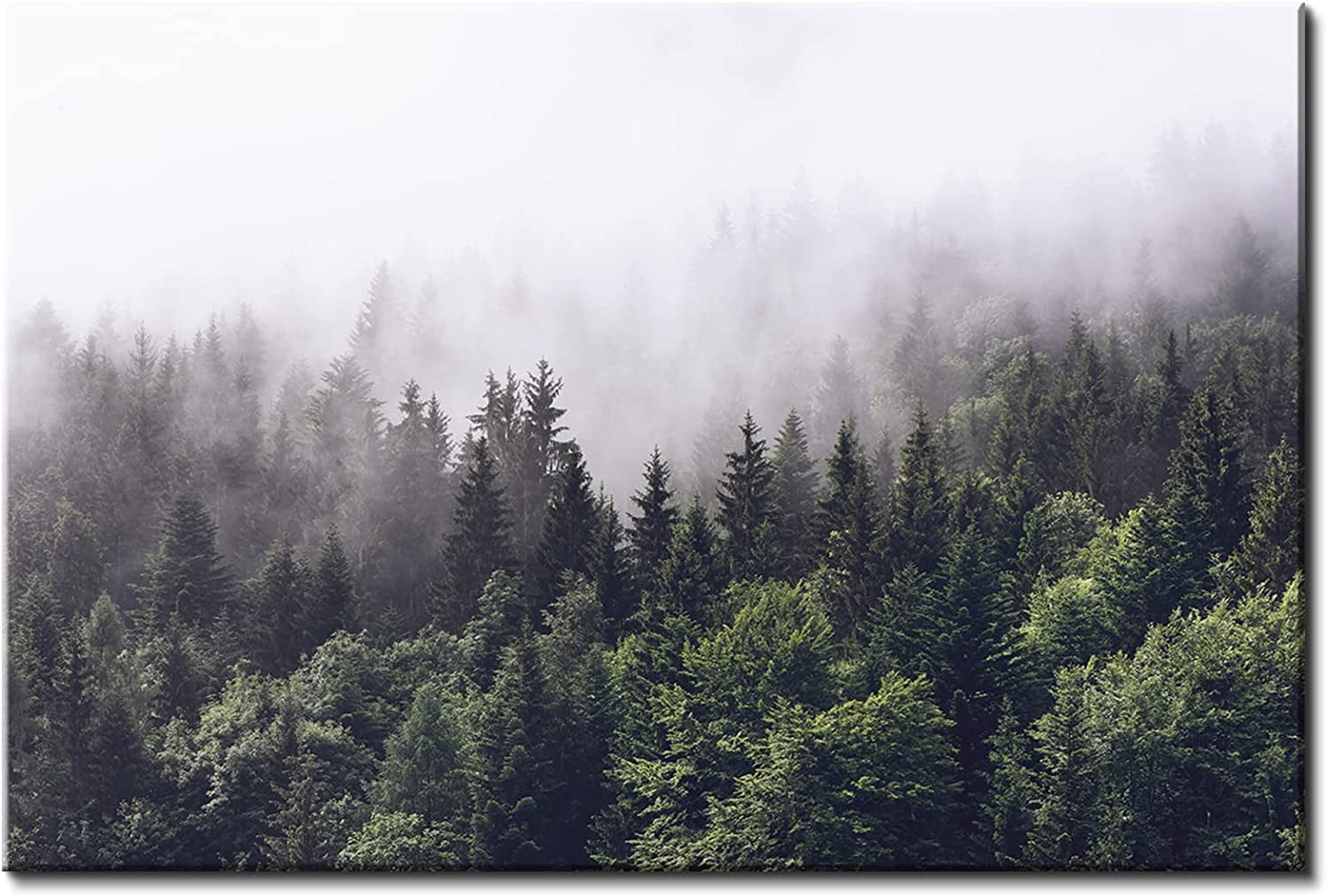 AatoeaX Foggy Forest Wall Art Nature Foggy Mountain Wall Decor Living ...