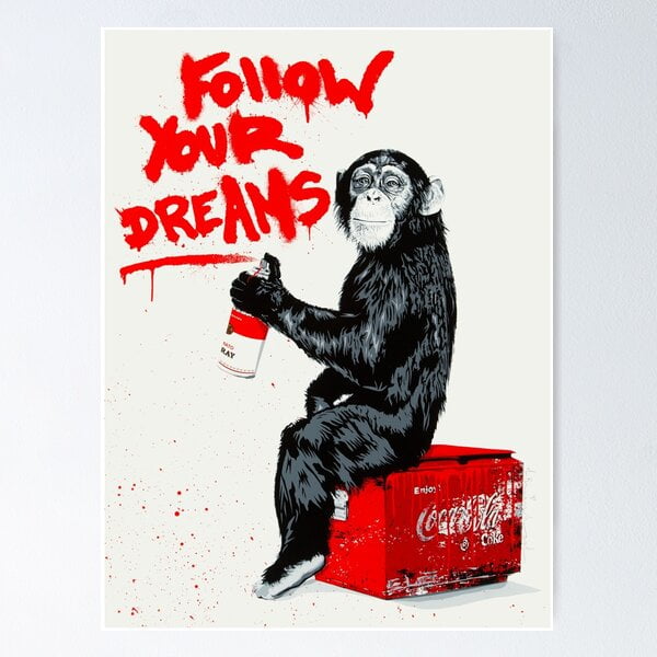 AatoeaX Follow Your Dreams Chimp Poster Aesthetic Home Decor – Perfect ...
