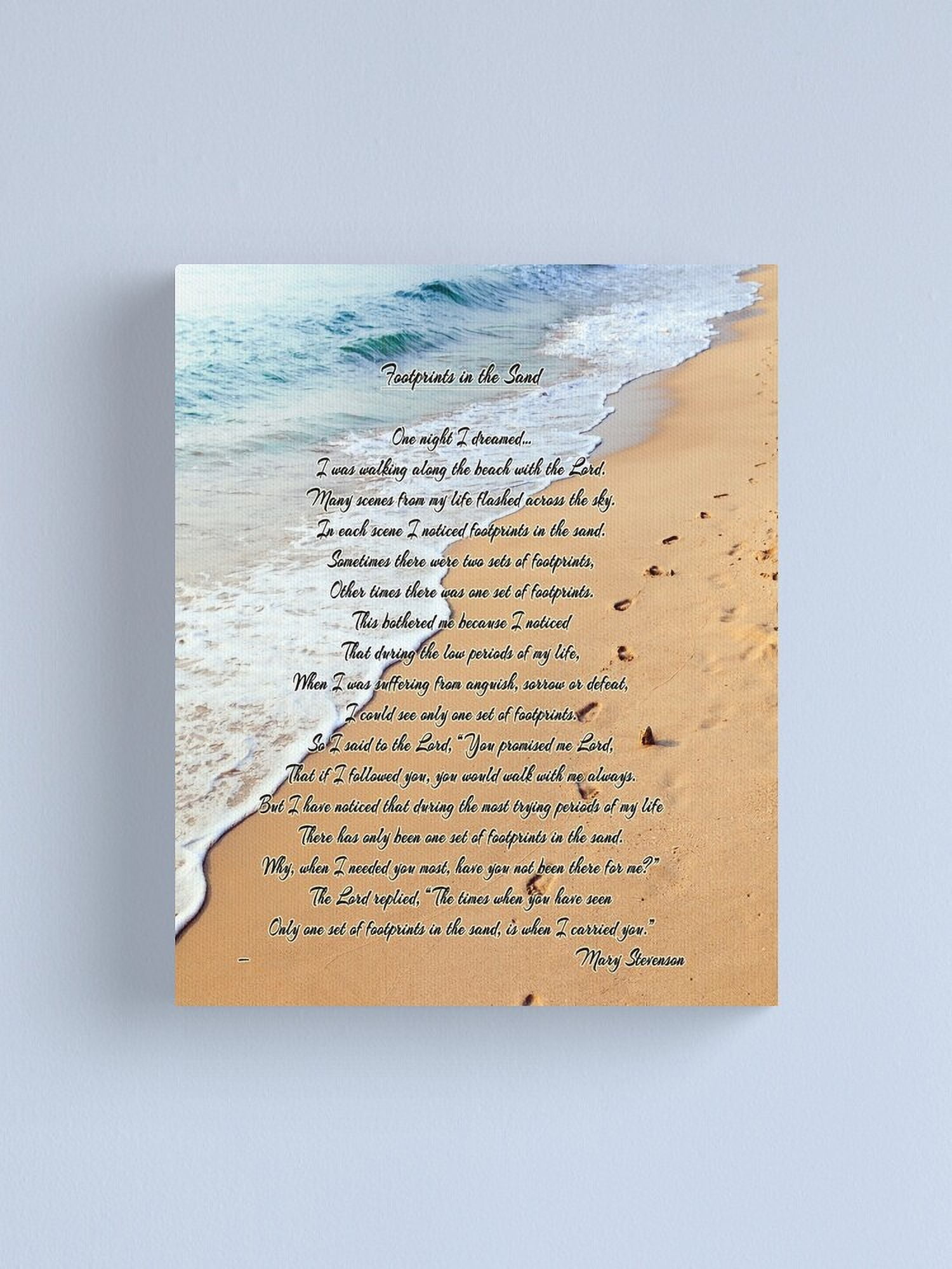 AatoeaX FootPrints in the Sand Canvas Print Aesthetic Home Decor ...