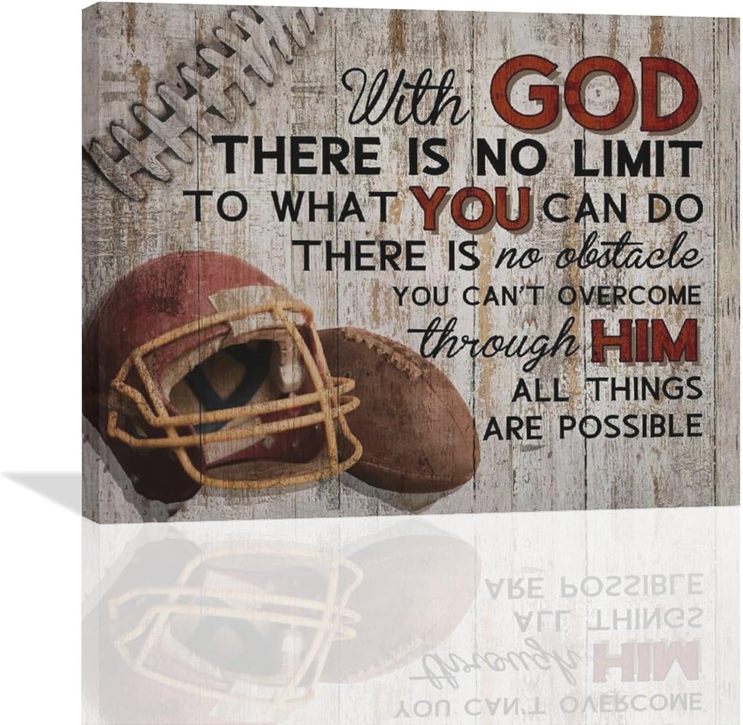 AatoeaX Football Sports Wall Art Farmhouse Football Wall Decor ...