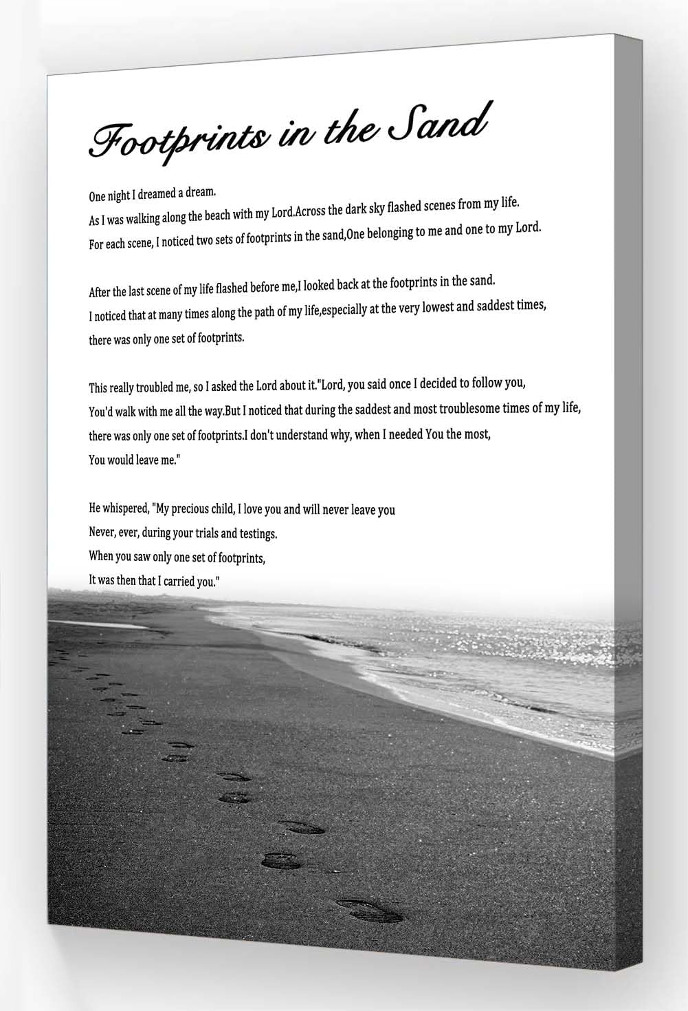 AatoeaX Footprint In Sand Wall Art Inspirational Quotes Poster Poem ...