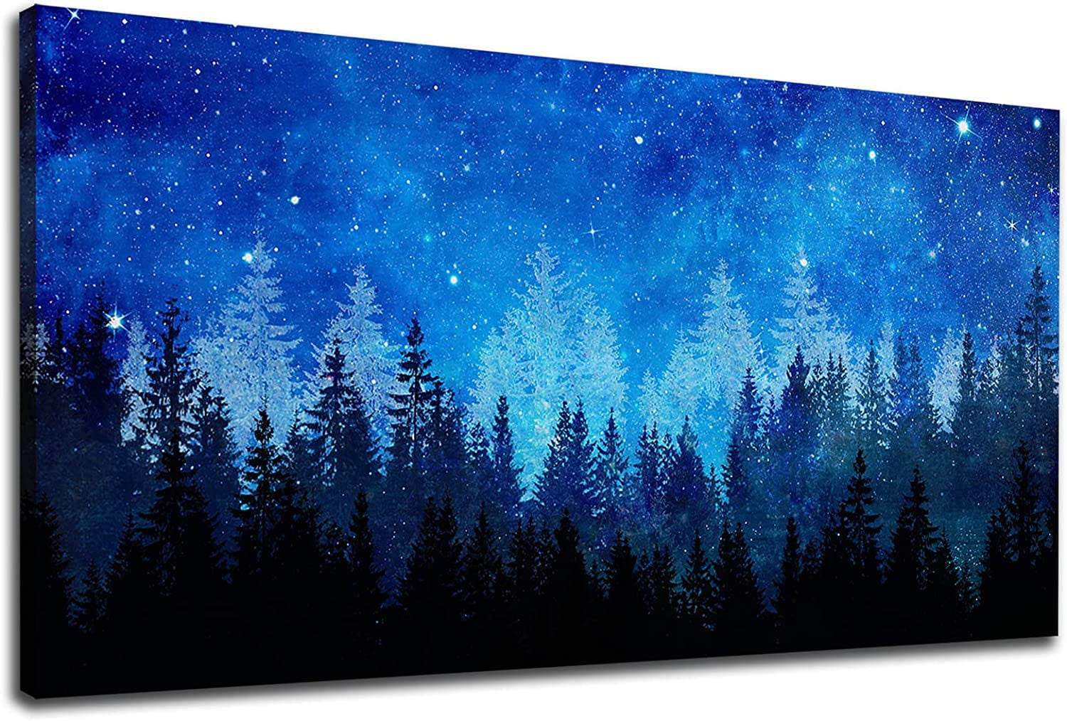 AatoeaX Forest Canvas Wall Art Abstract Blue Forest Pictures Wall Decor ...