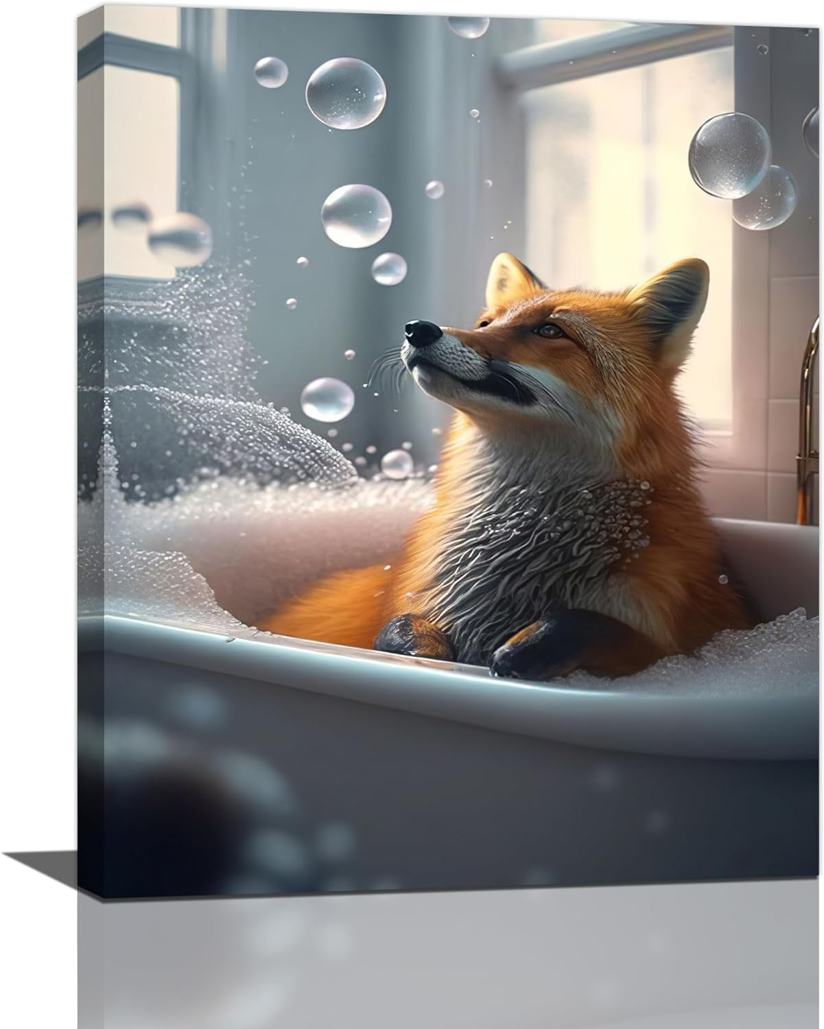 AatoeaX Fox Bathroom Wall Art Cute Fox In Bathtub Bathroom Pictures ...