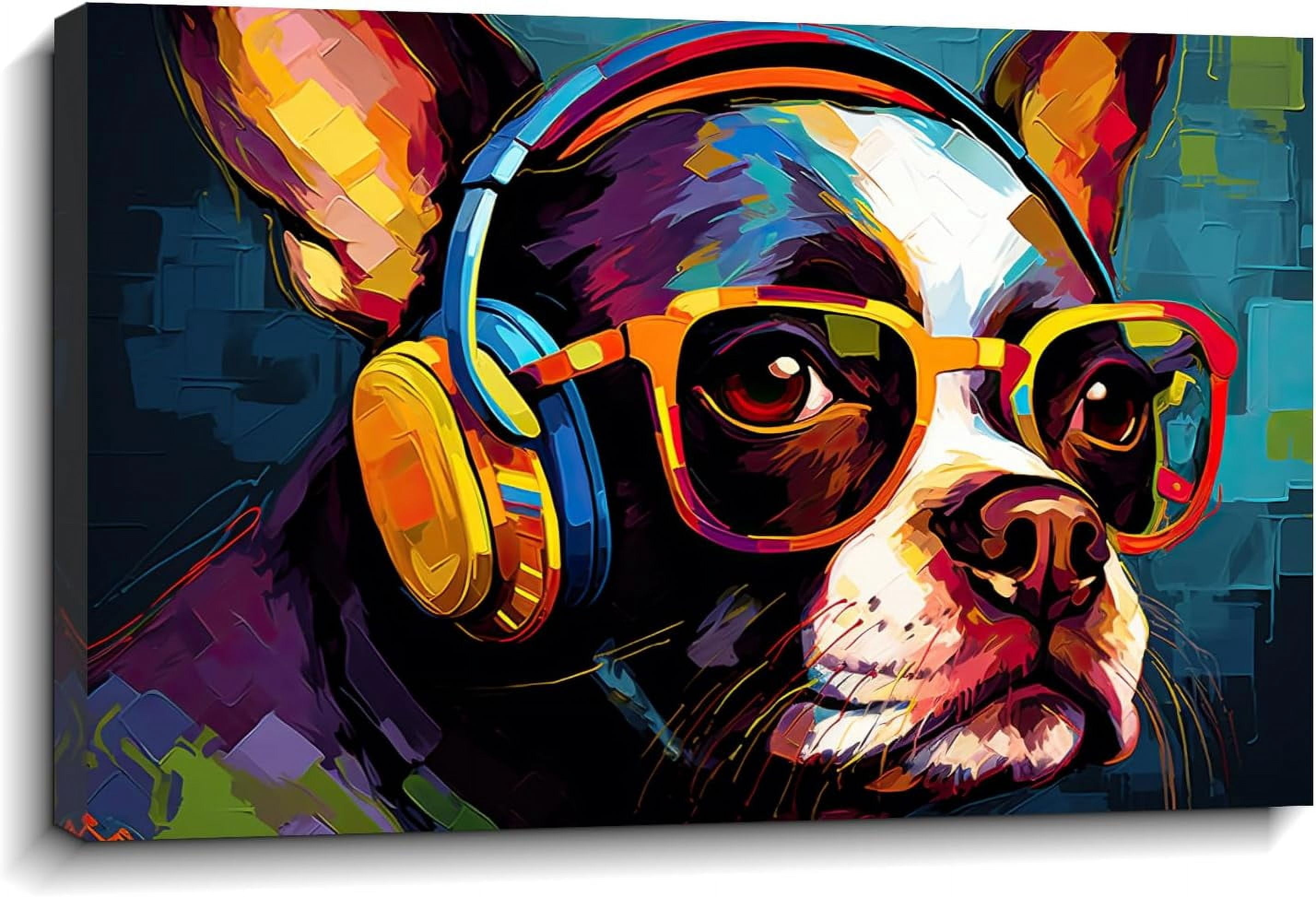 AatoeaX French Bulldog Wall Art Dog Wall Decor Graffiti Dog Canvas ...