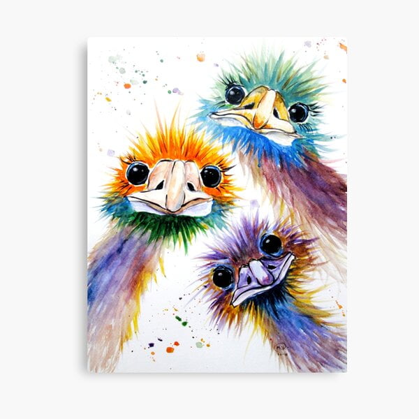 AatoeaX Funky Emu Bird Trio Canvas Print Modern Wall Art Canvas Poster ...