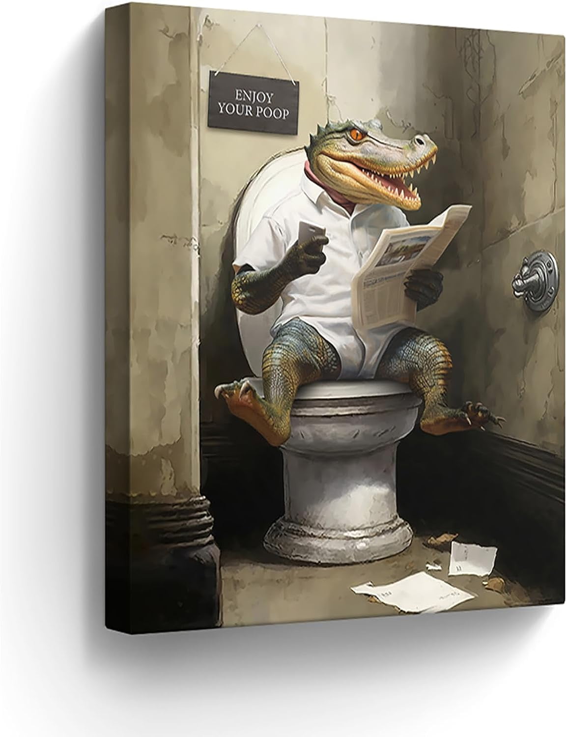 AatoeaX Funny American Alligator Canvas Wall Art Alligator Picture Wall ...