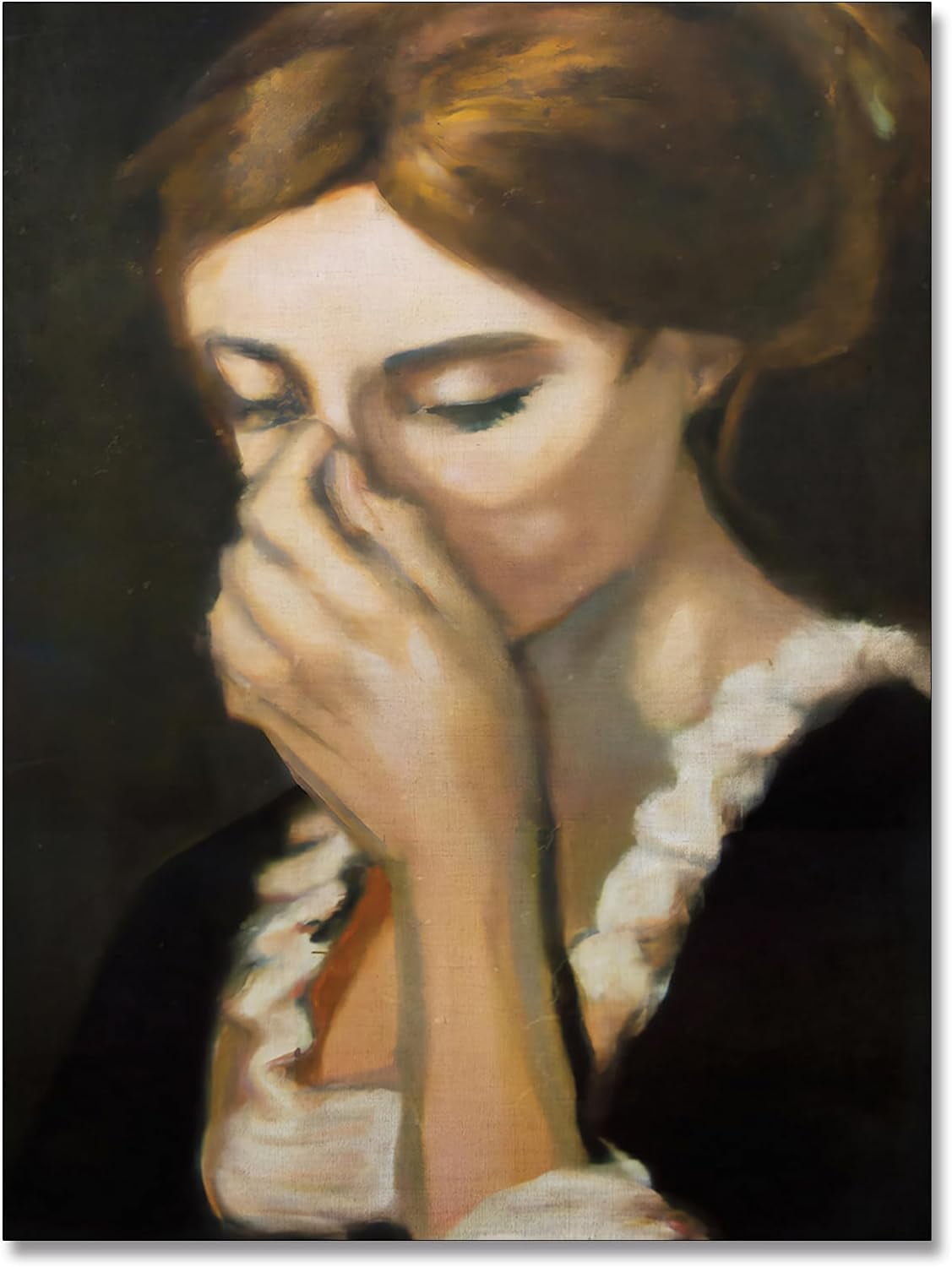 AatoeaX Funny Bathroom Canvas Wall Art Humorous Classical Oil Painting ...