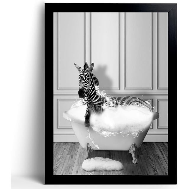 AatoeaX Funny Bathroom Decor Wall Art - Zebra Bathroom Pictures ...