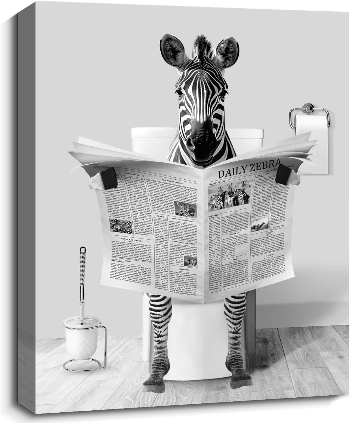 AatoeaX Funny Bathroom Pictures Wall Decor Humorous Zebra Sitting in ...