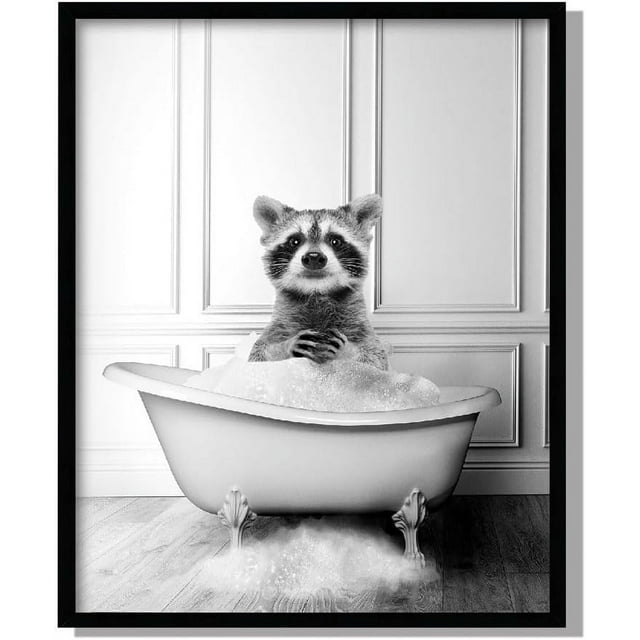 AatoeaX Funny Bathroom Wall Art Bathtub Canvas Tiger Wall Art Prints ...