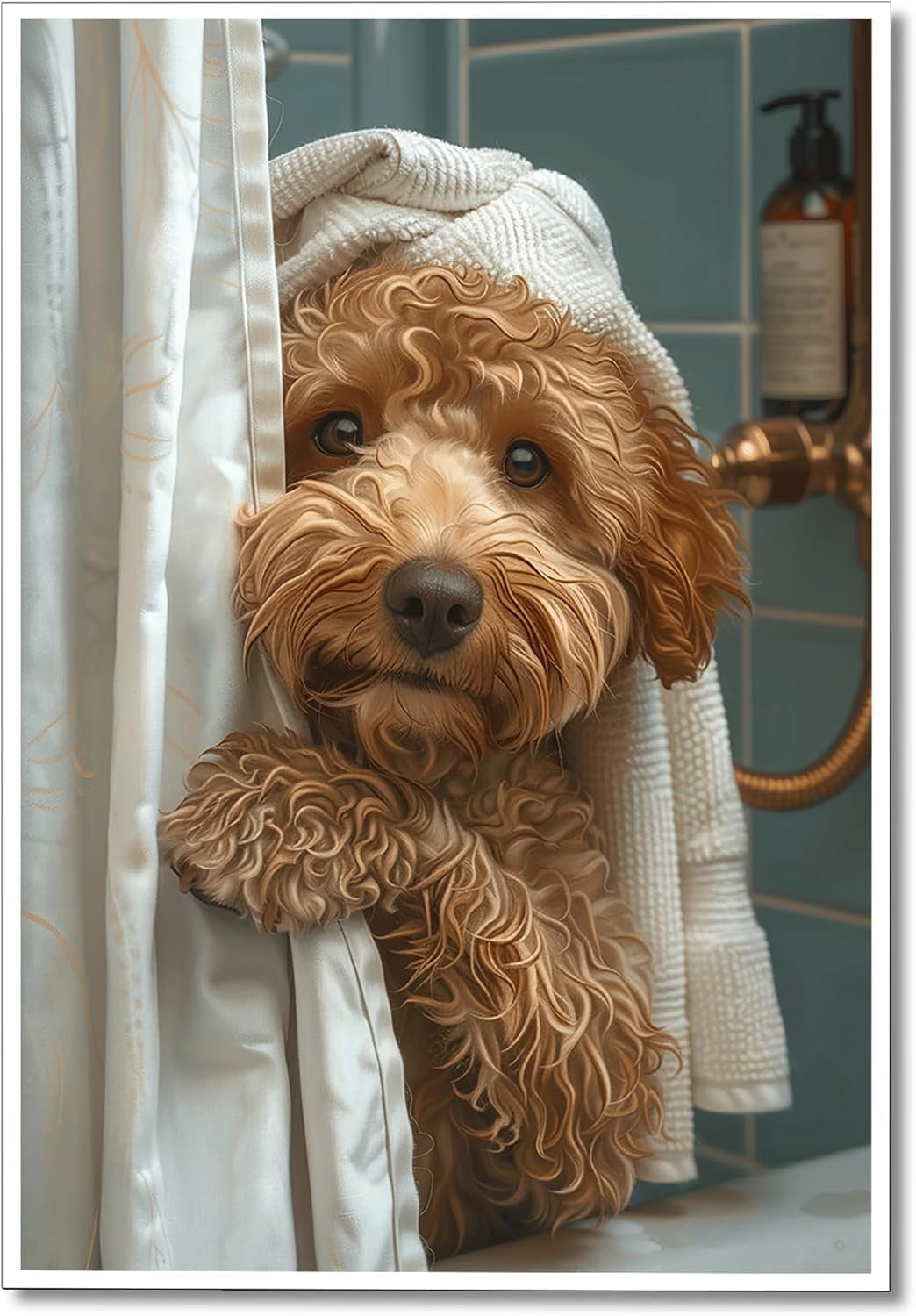 AatoeaX Funny Bathroom Wall Art Funny Animal Wall Art Gold In Shower ...