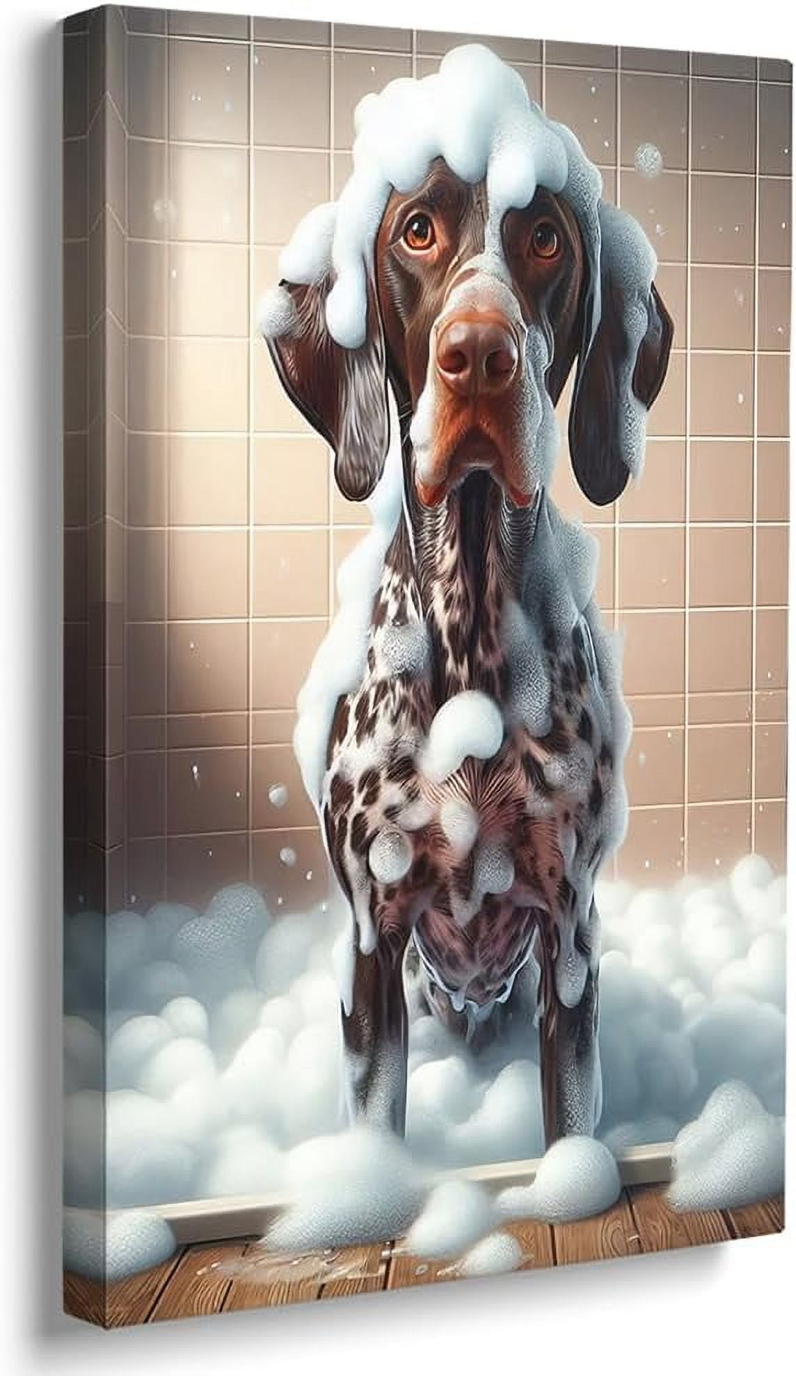 AatoeaX Funny Bathroom Wall Art German Shorthaired Pointer Bathroom ...