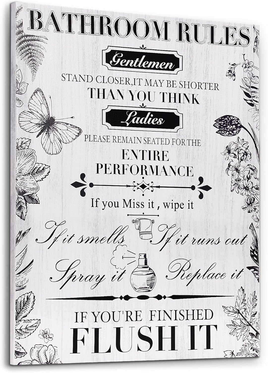 AatoeaX Funny Bathroom Wall Art - Unique Cool Modern Black And White ...