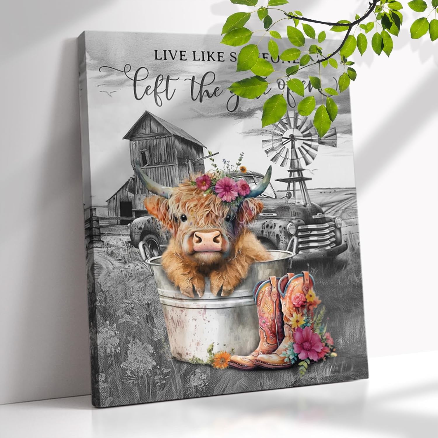 AatoeaX Funny Highland Cow Bathroom Decor Wall Art Farmhouse Rustic Cow ...