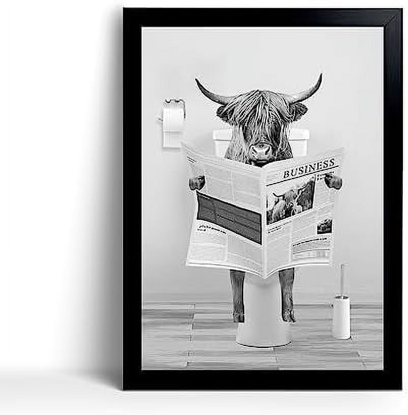 AatoeaX Funny Monkey Wall Art in Bathtub,Black and White Canvas Monkey ...