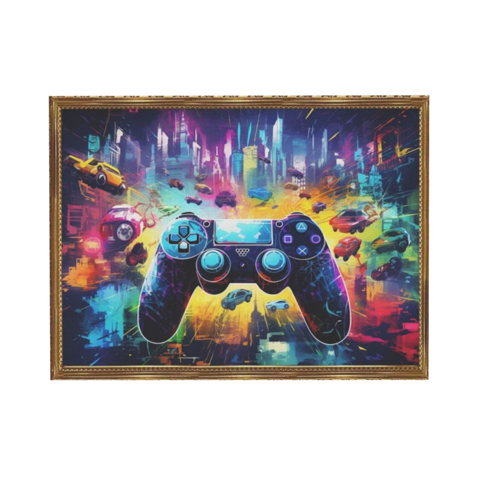 AatoeaX Gaming Graffiti Canvas Wall Art Gamepad Poster Gaming Room ...