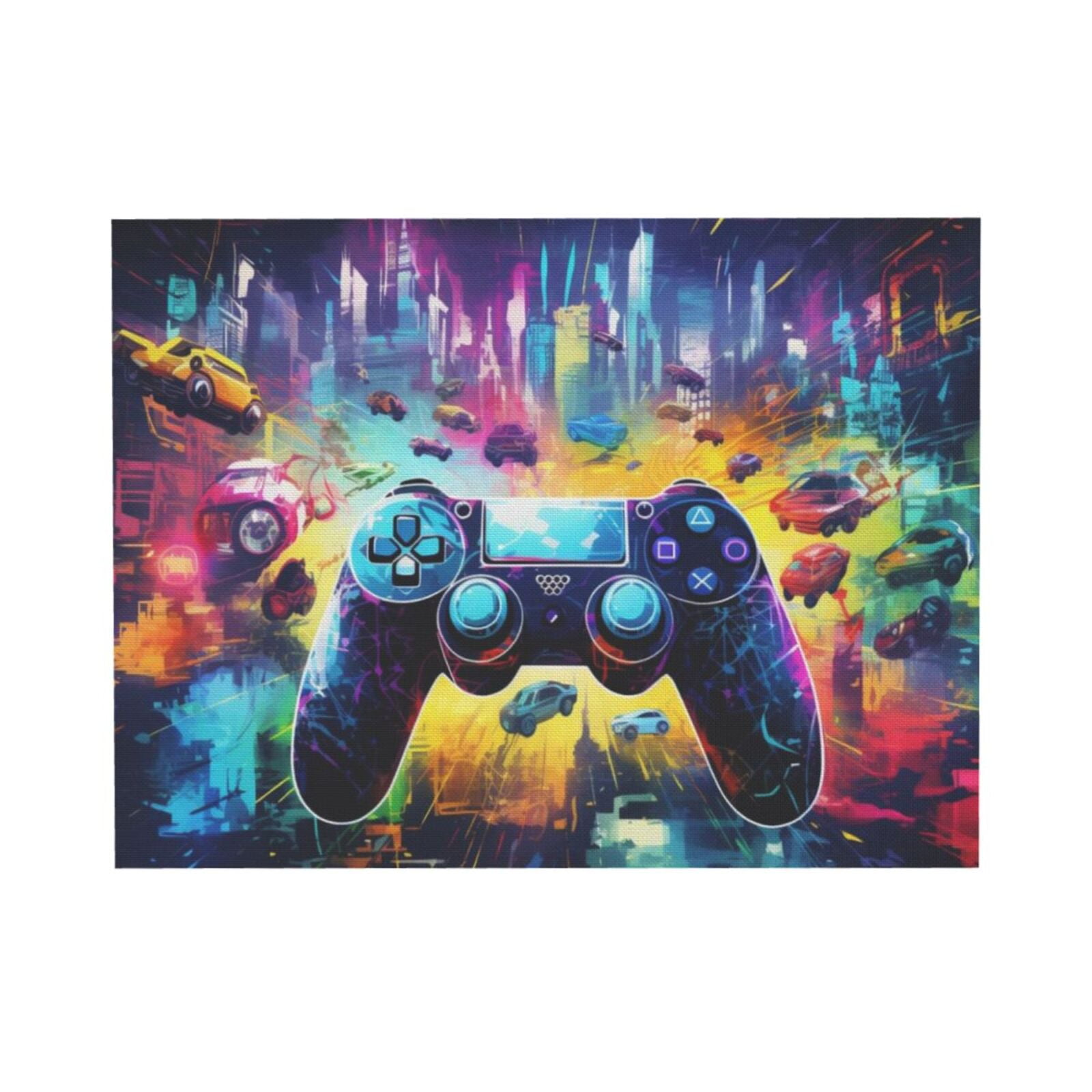 AatoeaX Gaming Graffiti Canvas Wall Art Gamepad Poster Gaming Room ...
