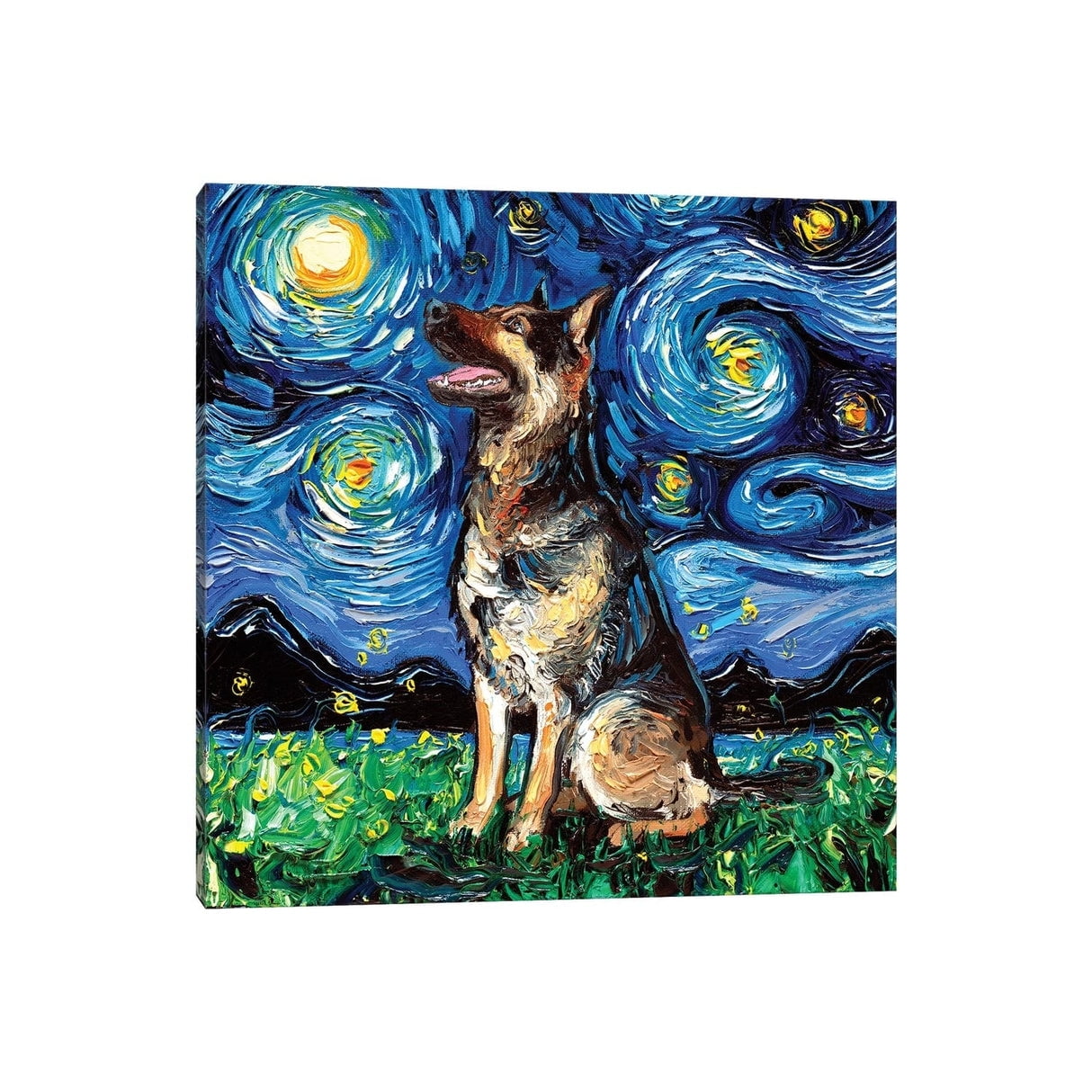 AatoeaX "German Shepherd Night II" Canvas Print Modern Wall Art Canvas ...