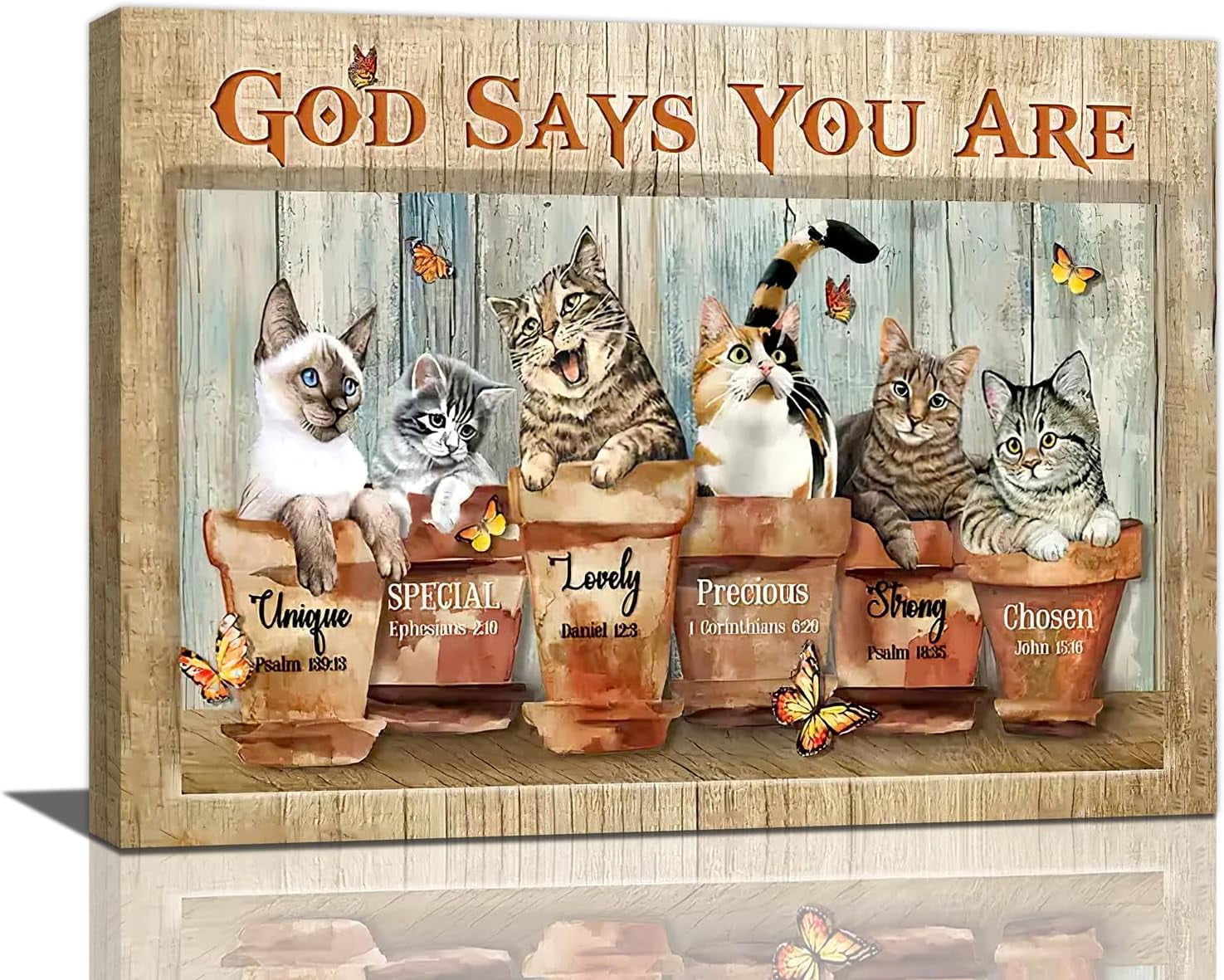 AatoeaX God Says You Are Decor Cat Wall Art Cat Canvas Pictures ...