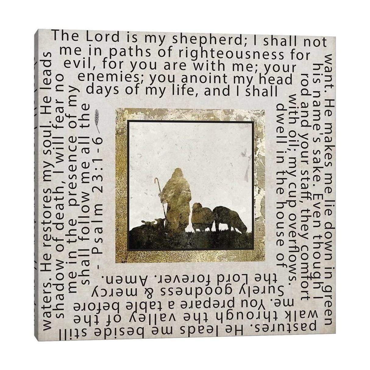 AatoeaX "Gold Foil And Black Text Scriptures 2" Canvas Print Modern ...