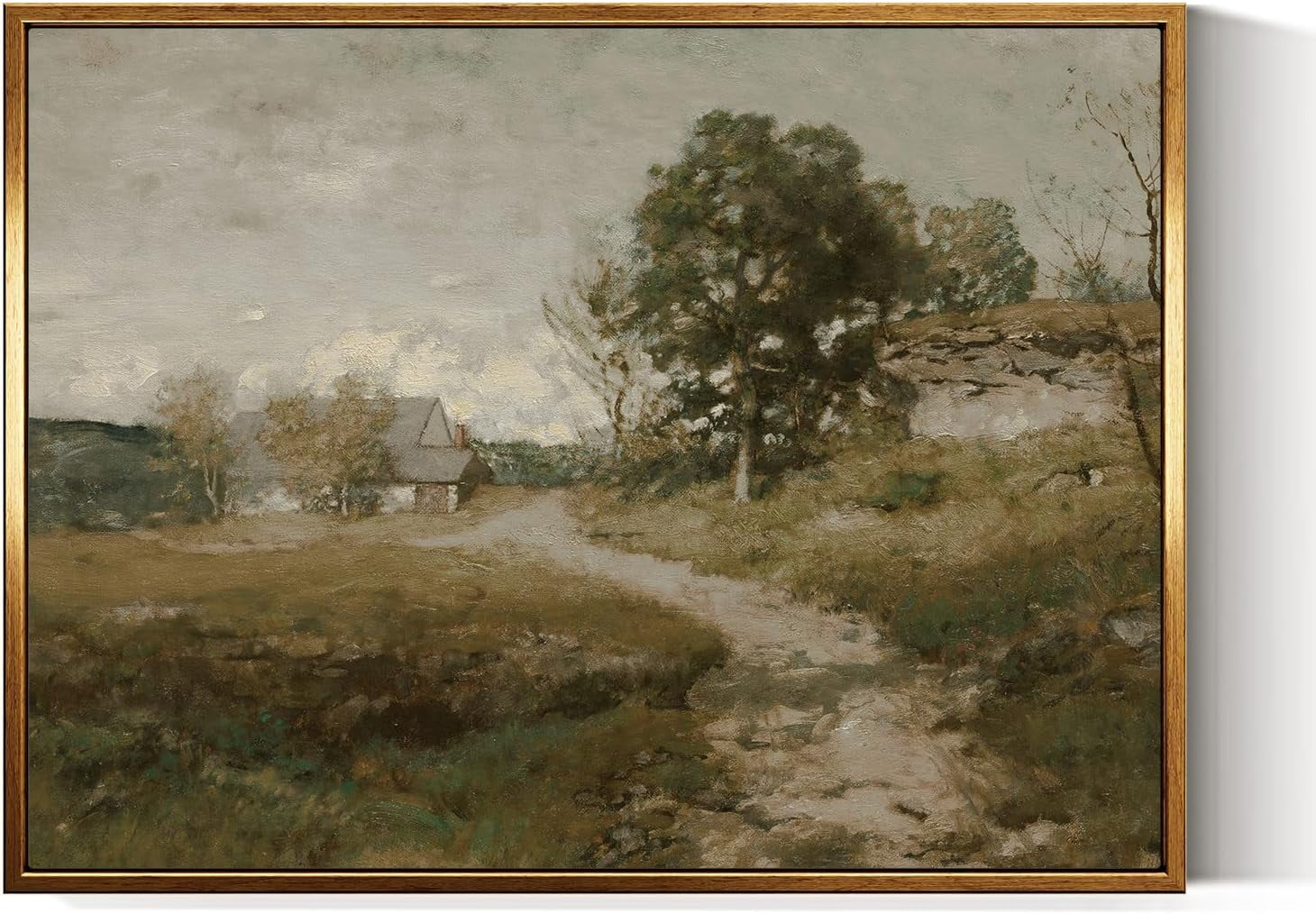 AatoeaX Golden Vintage Canvas Wall Art Arkville Landscape Rustic ...