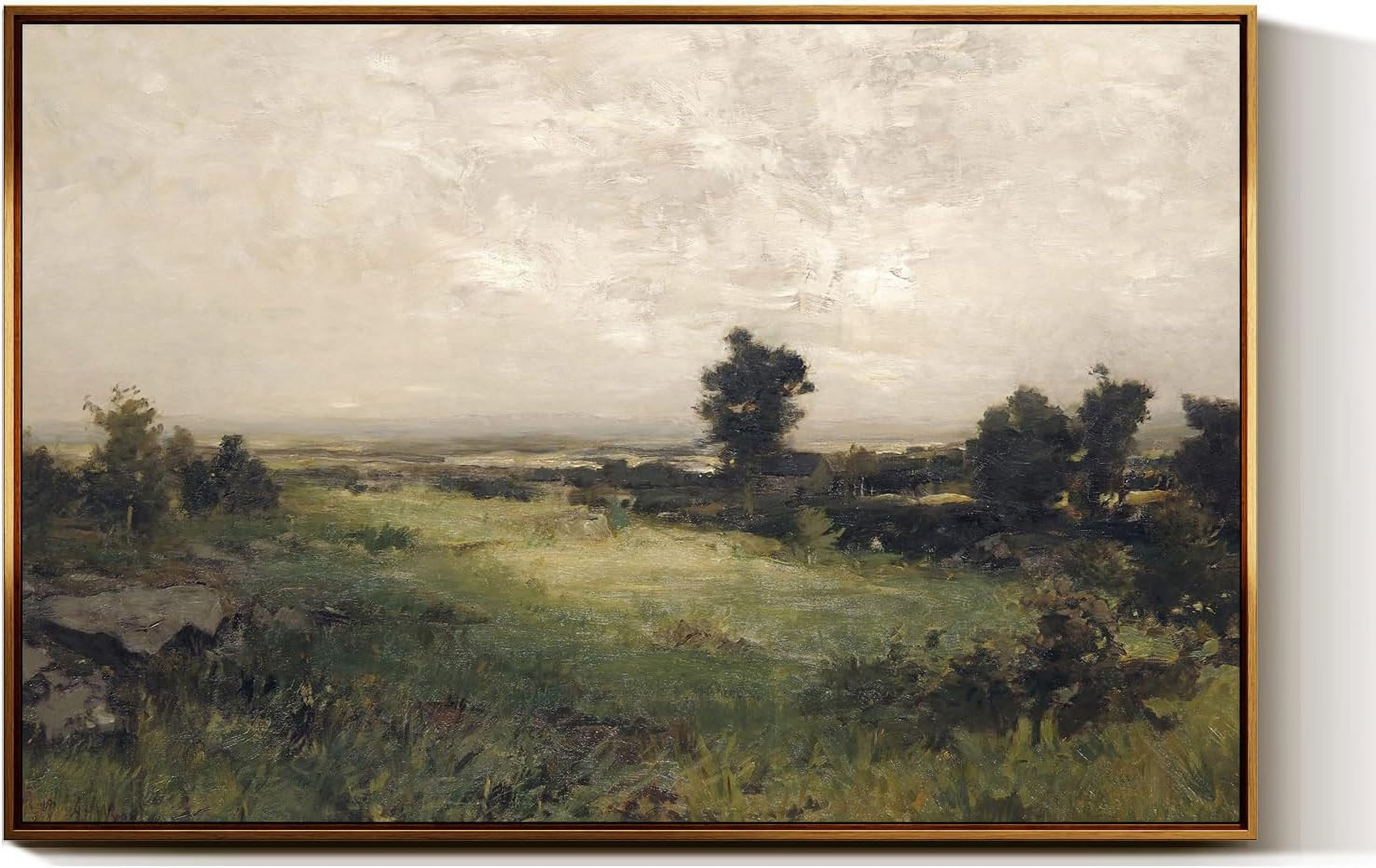 AatoeaX Golden Vintage Canvas Wall Art Housatonic Valley Muted Green ...