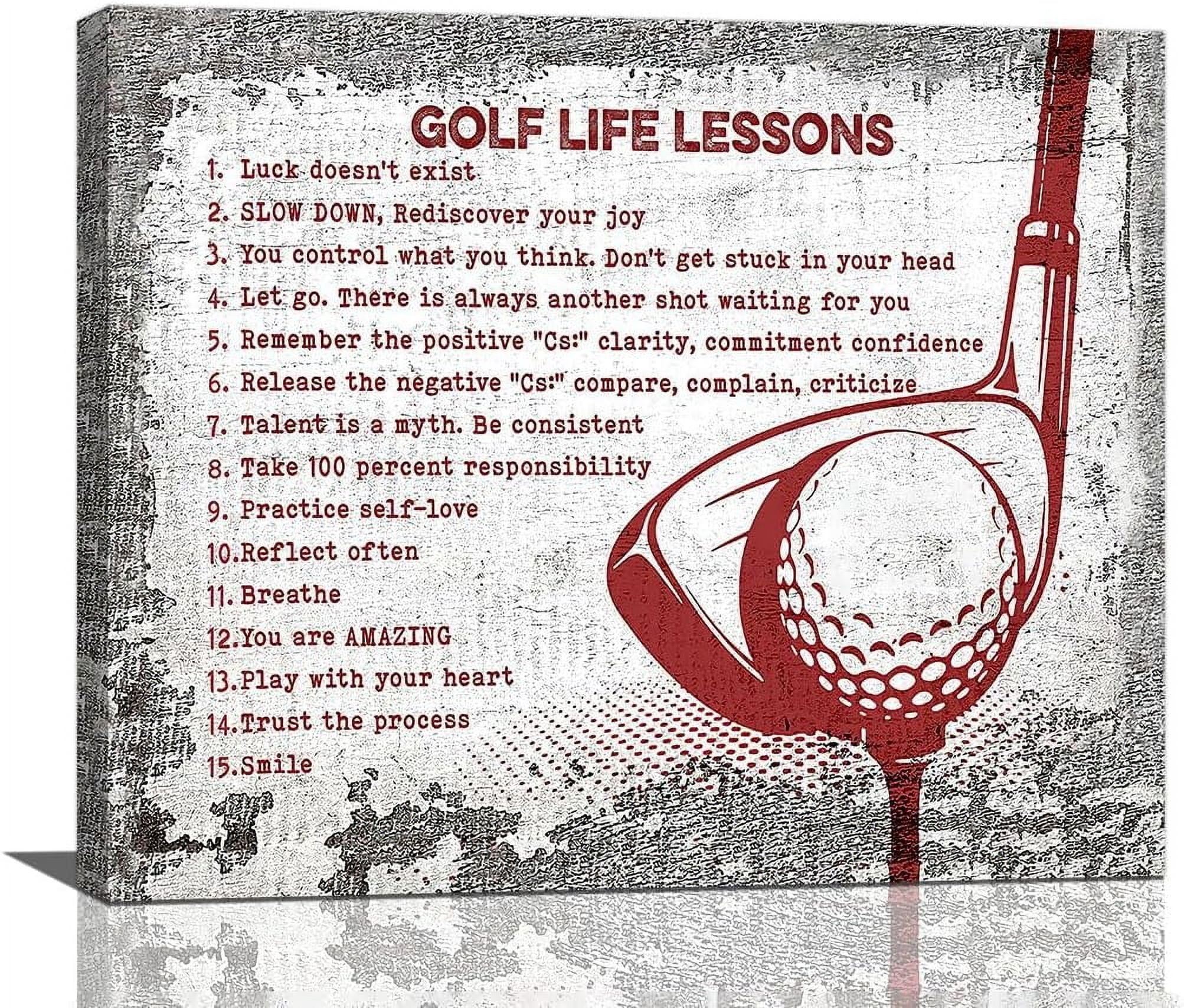AatoeaX Golf Gifts Inspirational Wall Decor Golf Life Lessons Canvas ...