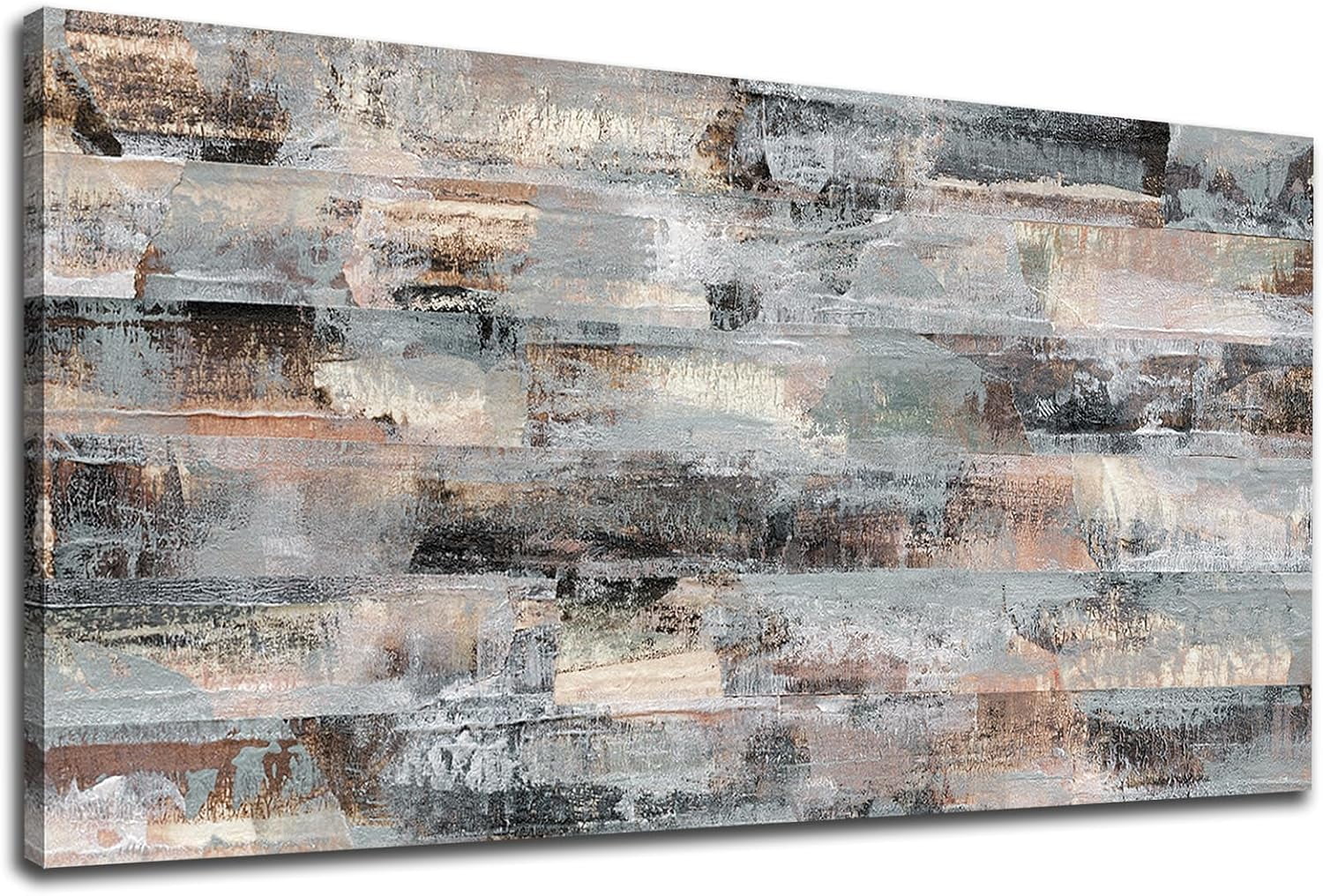 AatoeaX Gray Abstract Canvas Wall Art - Grey Brown Picture for Wall ...