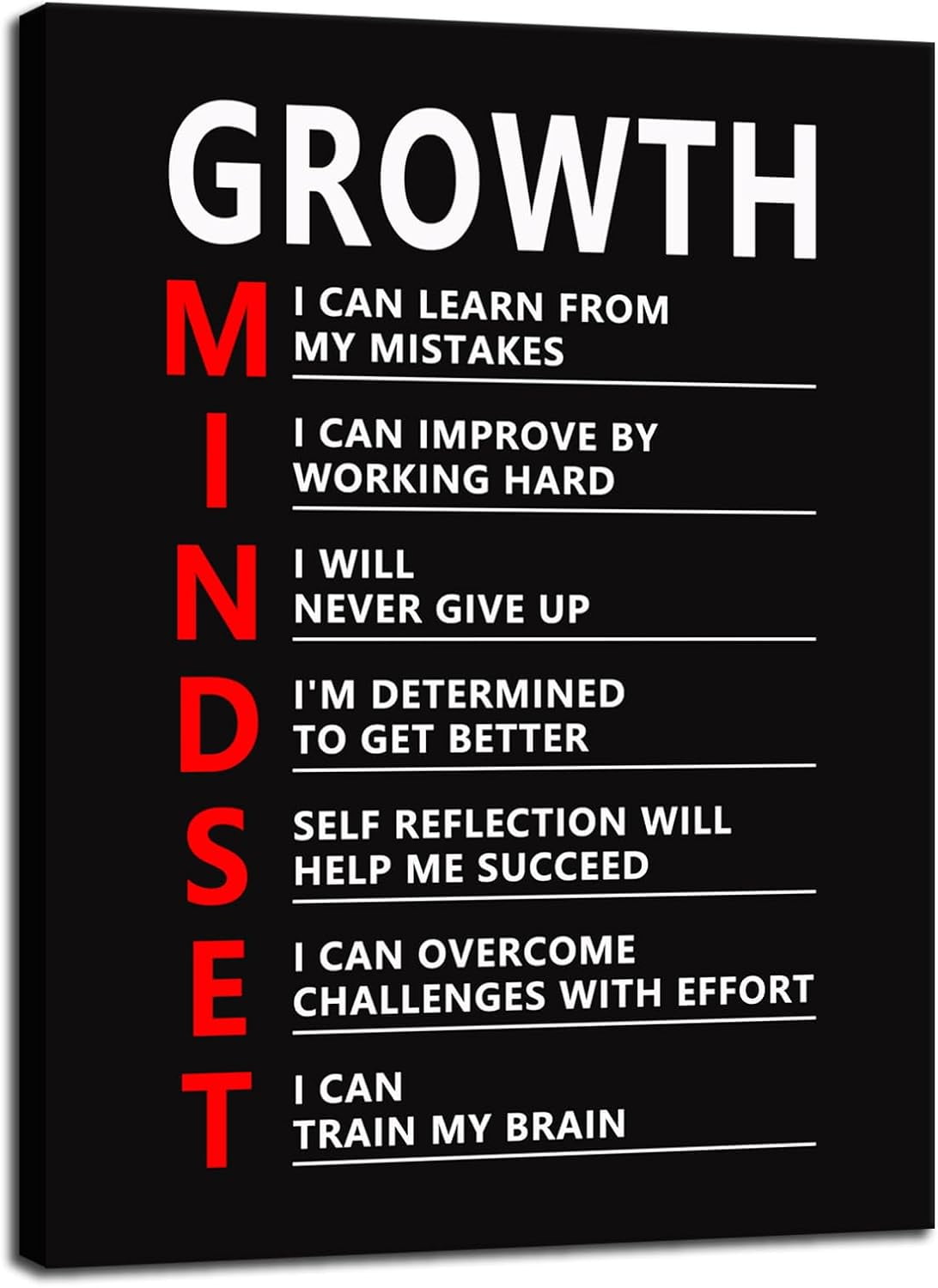 AatoeaX Growth Mindset Office Decor Inspirational Canvas Wall Art ...