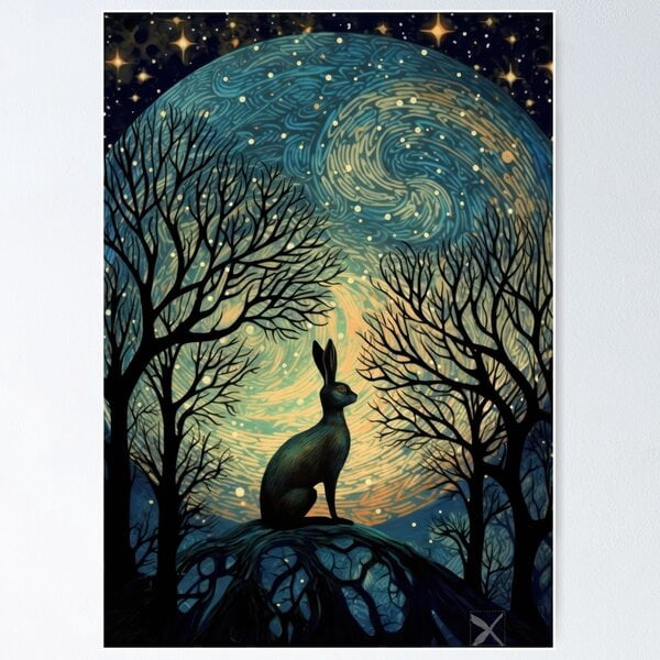 AatoeaX Hare, Pagan Hare, Pagan Art, Moon, Animal, PosterAesthetic Home ...