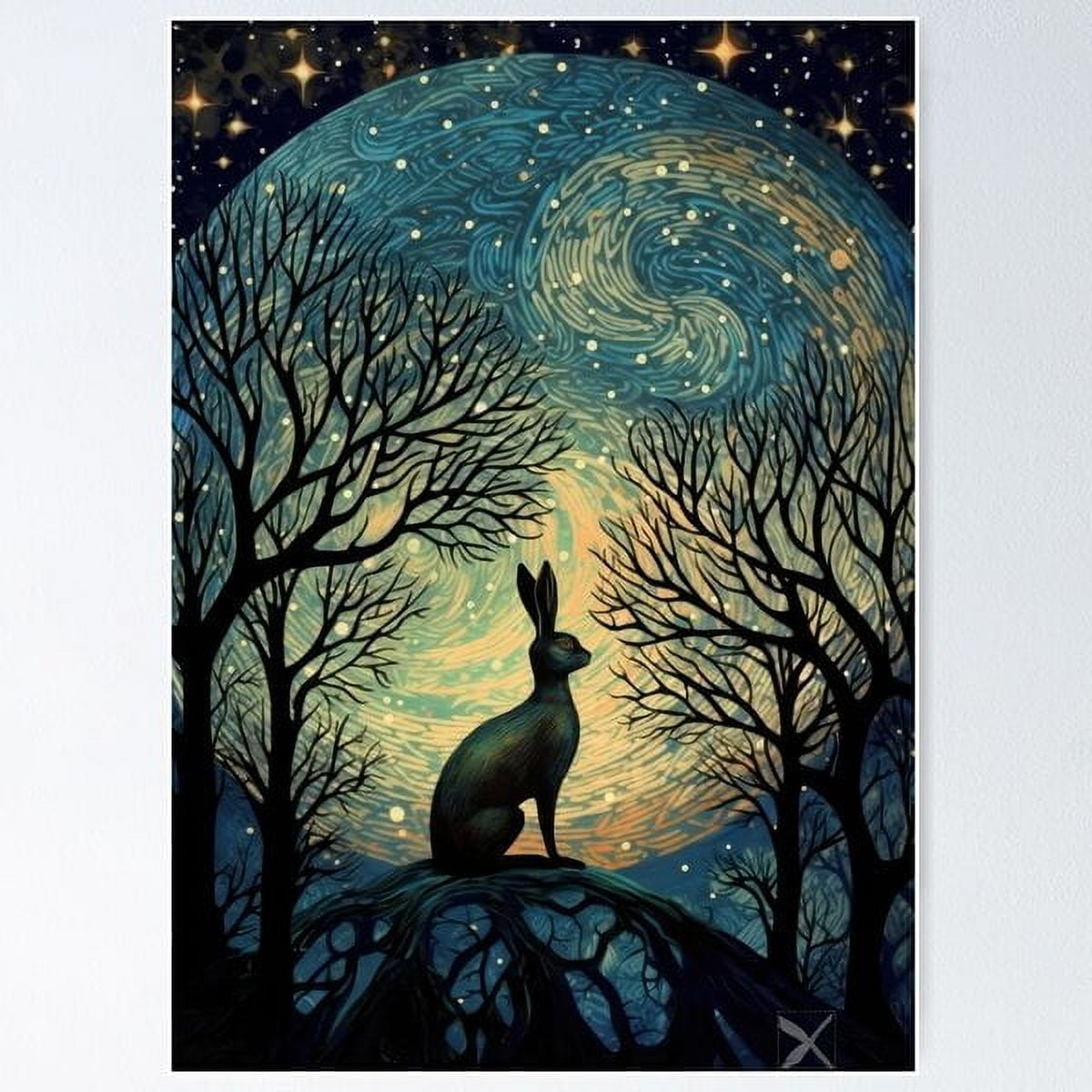 AatoeaX Hare, Pagan Hare, Pagan Art, Moon, Animal, PosterAesthetic Home ...