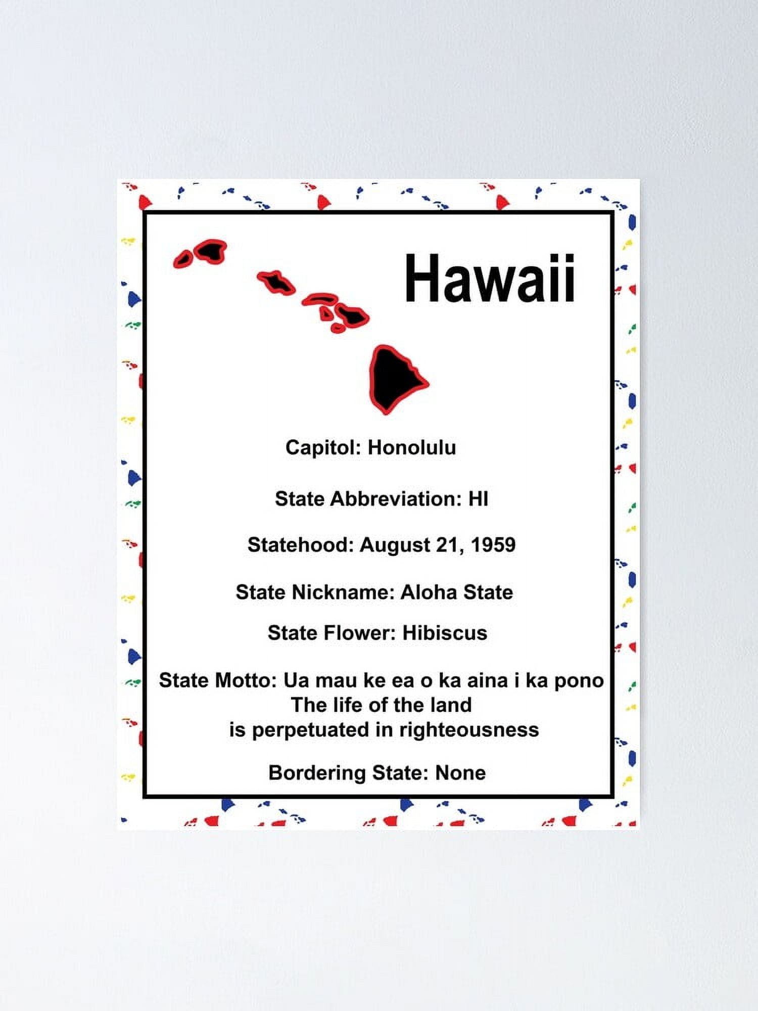 AatoeaX Hawaii Information Educational Poster Modern Wall Art Canvas ...