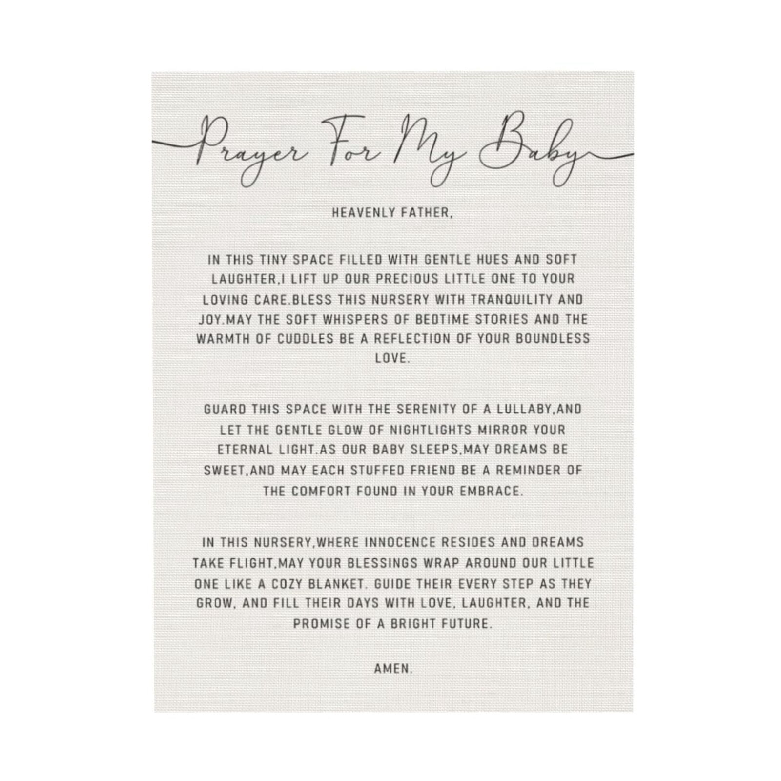 AatoeaX Heartfelt Prayer for My Baby Scroll, Nursery - Themed, Linen ...