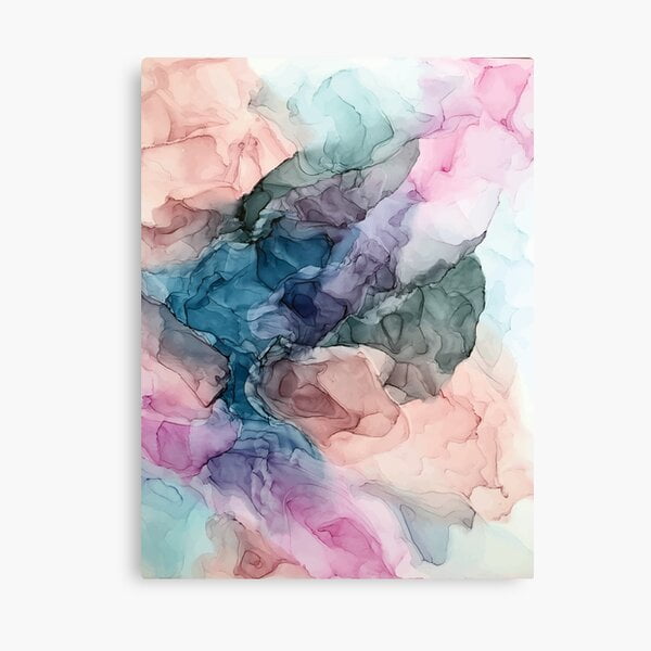 AatoeaX Heavenly Pastels 2: Original Abstract Ink Painting Canvas Print ...