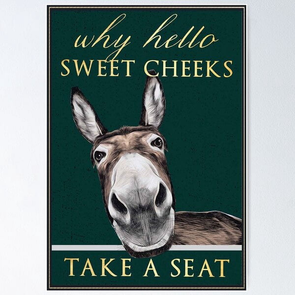 AatoeaX Hello Sweet Cheeks - Take A Seat Donkey Poster Aesthetic Home ...