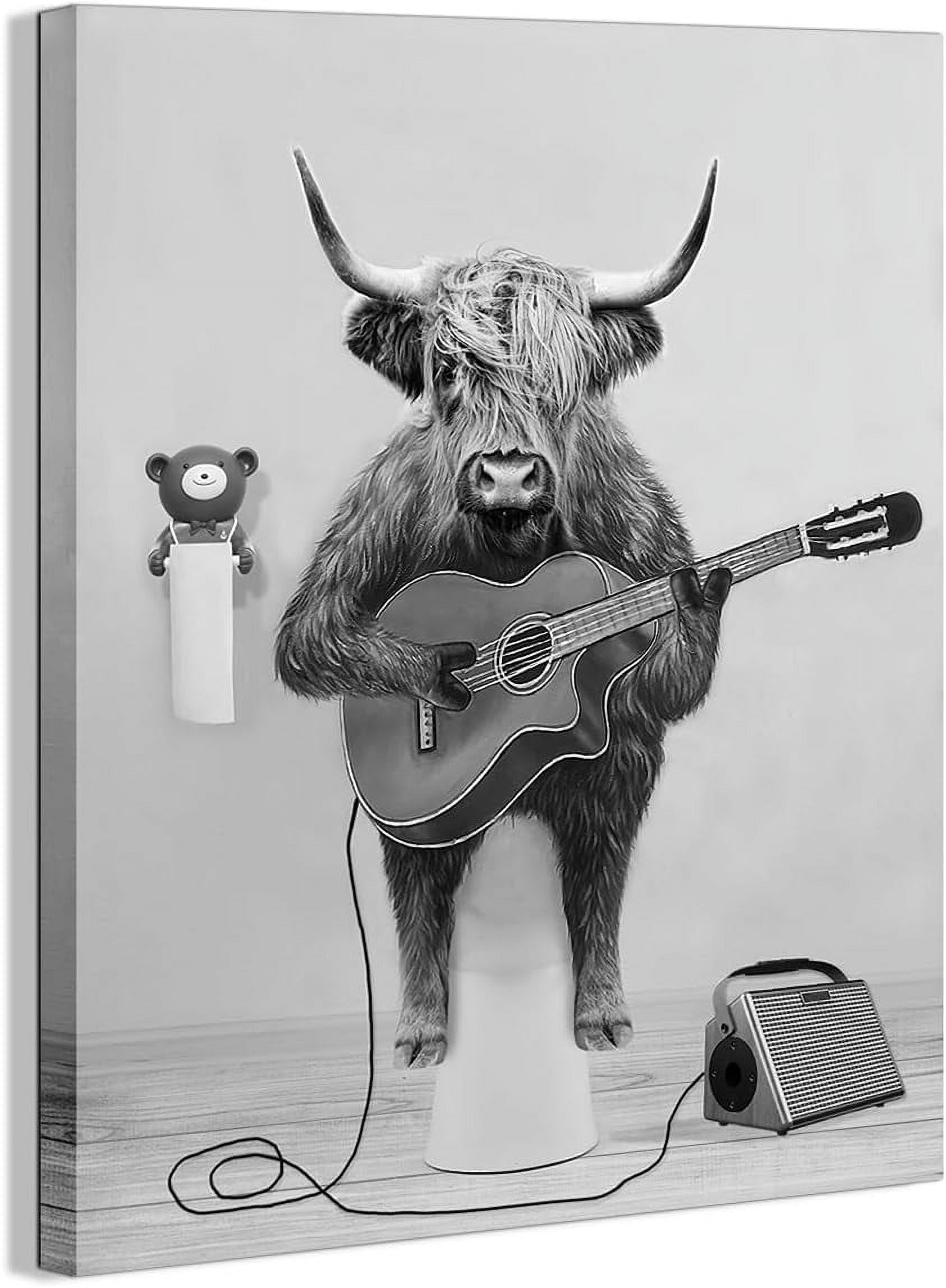 AatoeaX Highland Cow Bathroom Decor, Funny Highland Cow Bathroom Wall ...