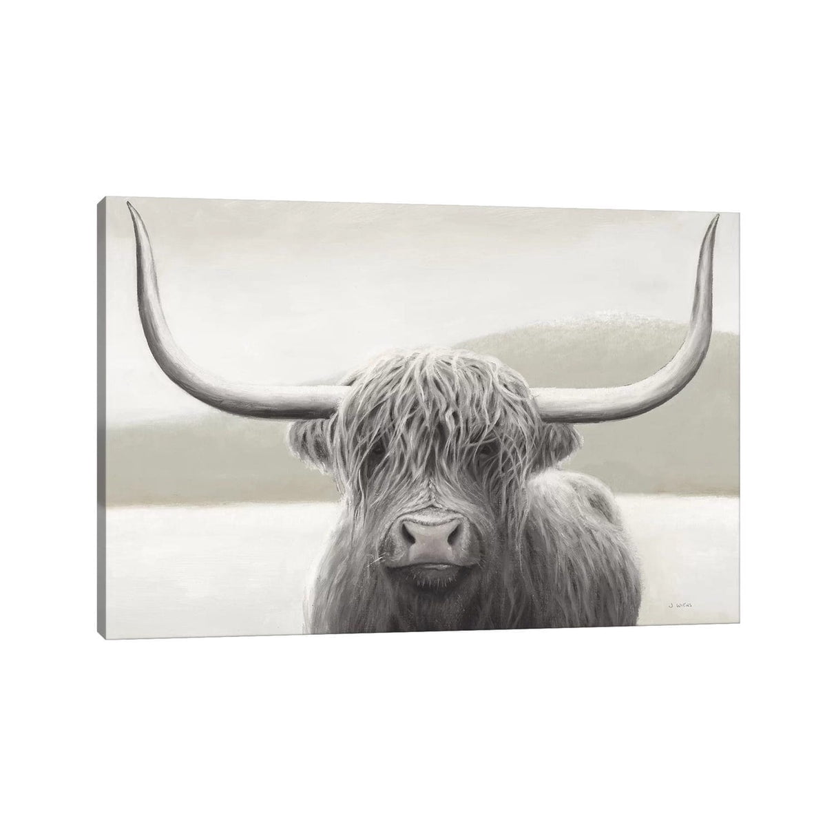 AatoeaX "Highland Cow Neutral" Canvas Print Modern Wall Art Canvas ...