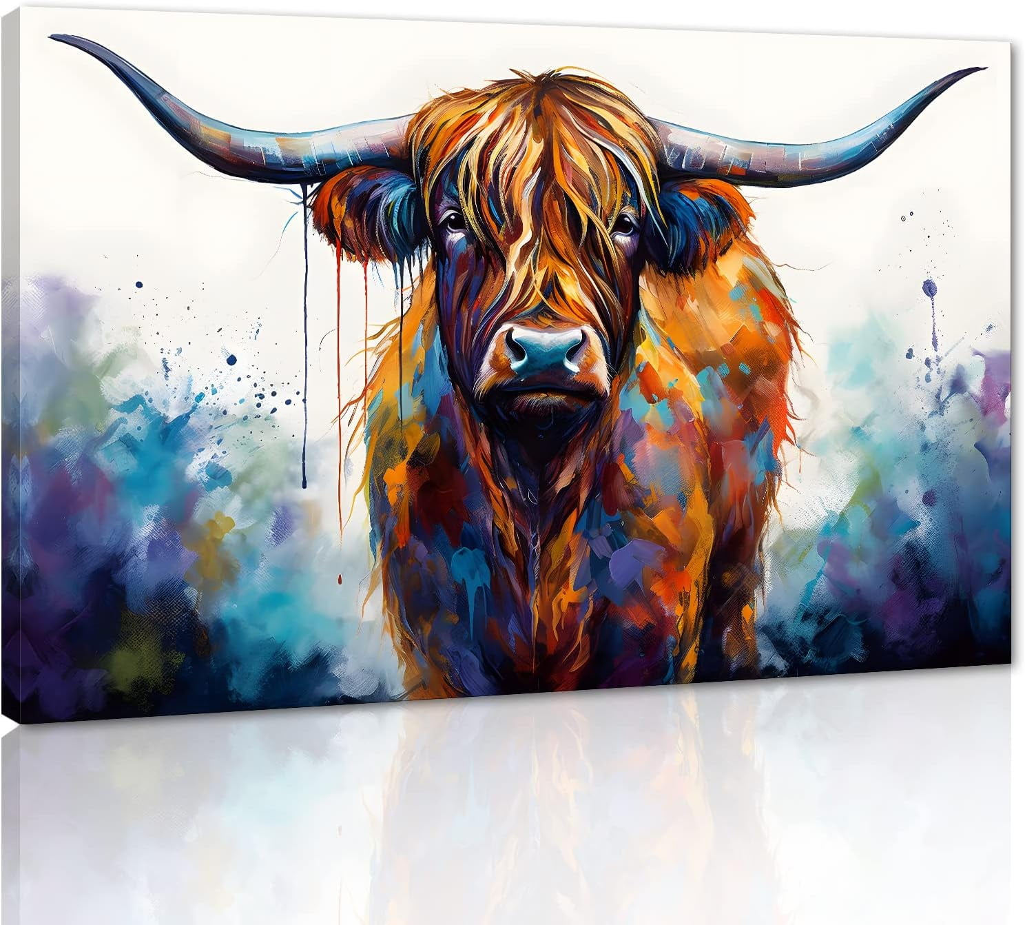 AatoeaX Highland Cow Wall Art Small Size Canvas Print Poster Highland ...