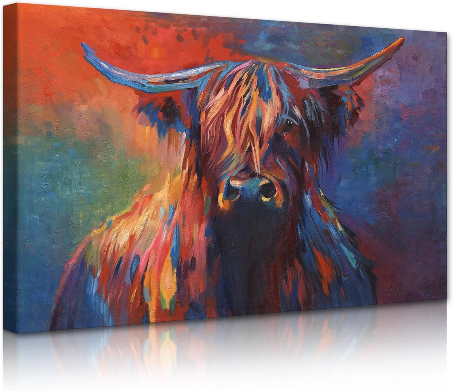 AatoeaX Highland Cow Wall Art Small Size Canvas Print Poster Highland ...