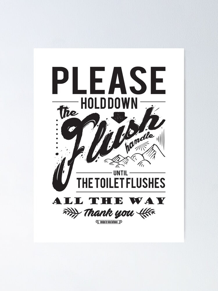 AatoeaX "Hold The Flush Handle" Sign Poster Aesthetic Home Decor ...