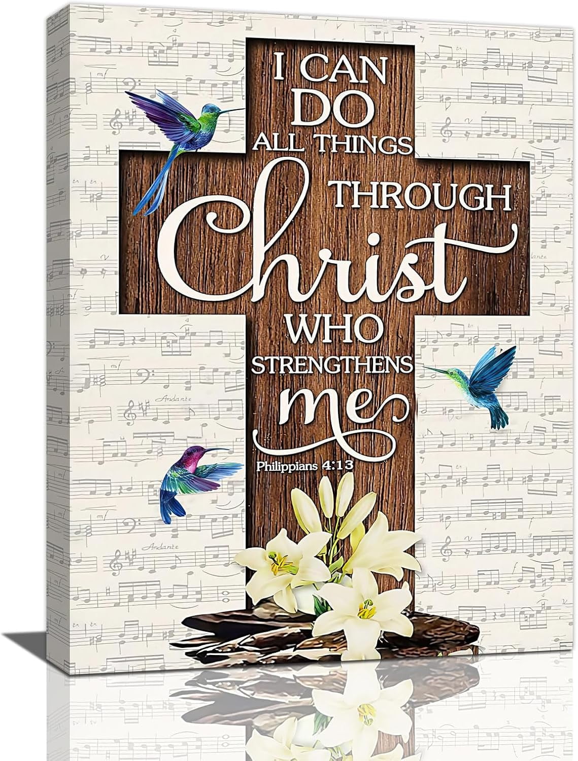 AatoeaX I Can Do All Things Through Christ Decor Philippians 4:13 Wall ...