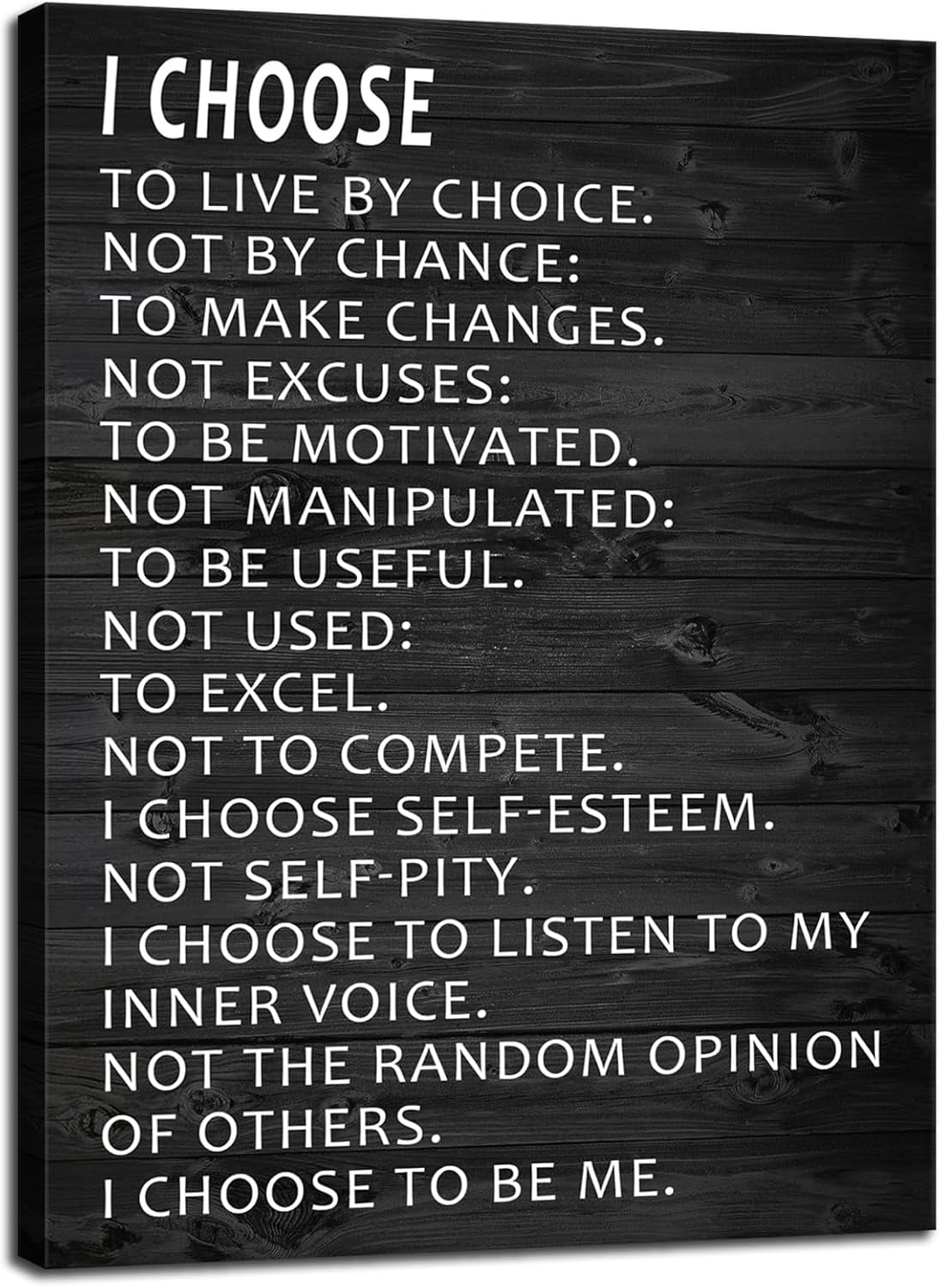 AatoeaX I Choose to Live by Choice Motivational Canvas Wall Art ...