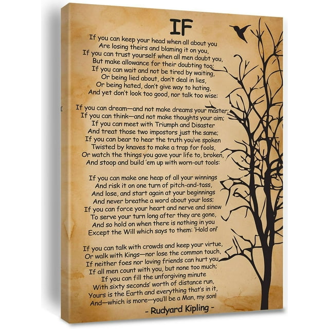 AatoeaX If Kipling Poem Wall Art Rudyard Kipling Inspirational Poster ... AatoeaX If Kipling Poem Wall Art Rudyard Kipling Inspirational Poster ...