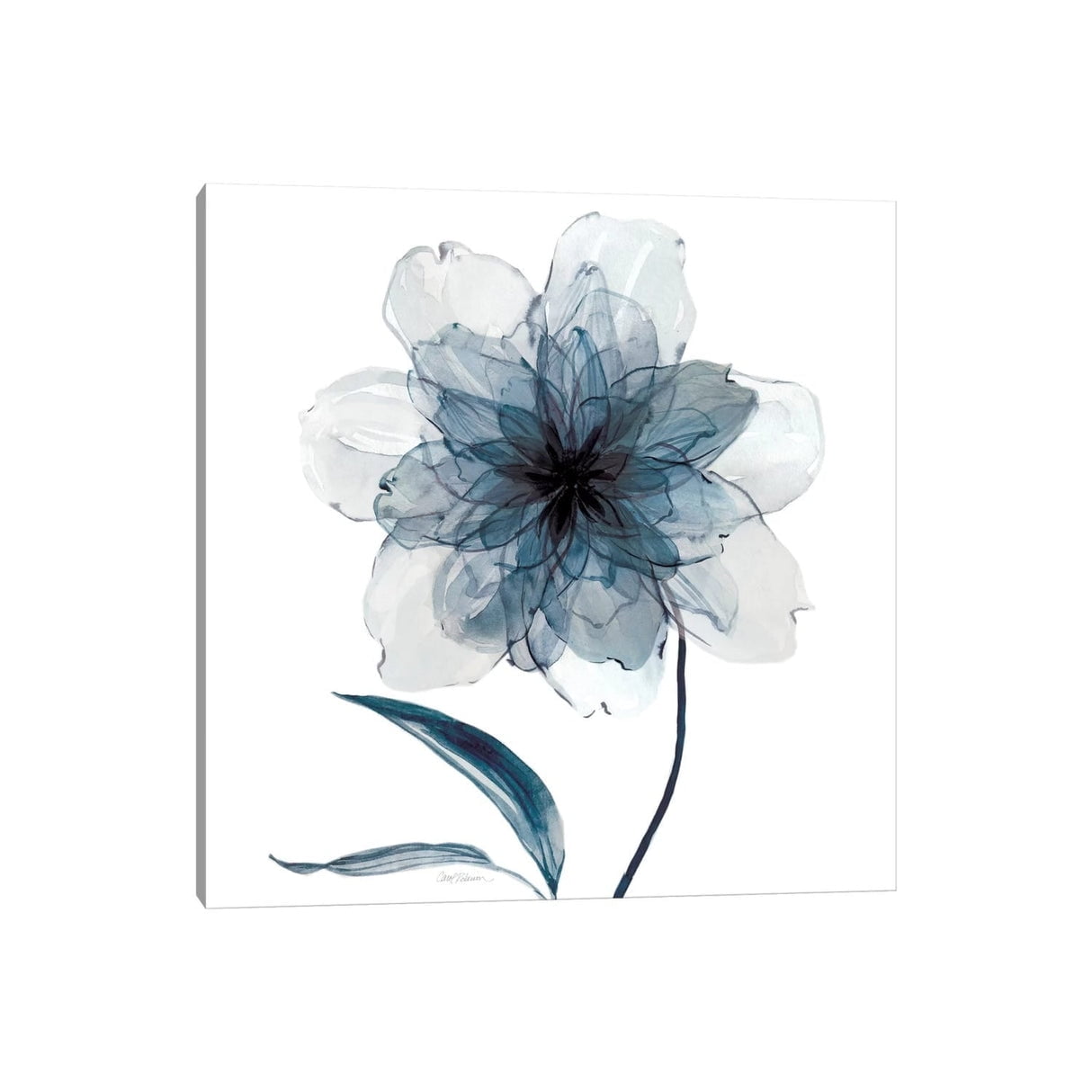 AatoeaX "Indigo Bloom II" Canvas Print Modern Wall Art Canvas Poster – Aesthetic Print for Home ...