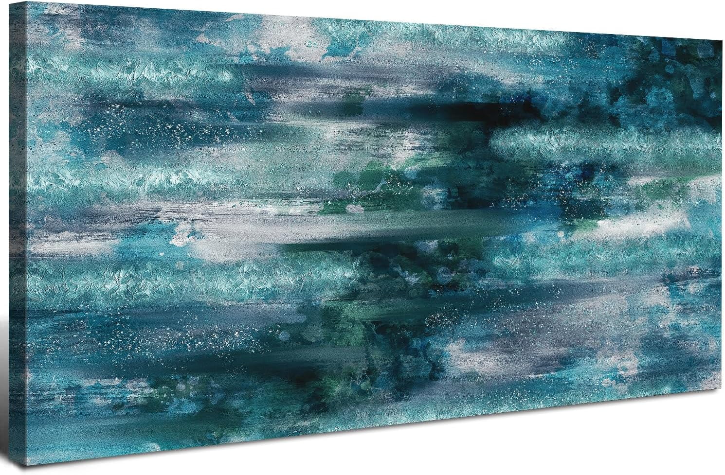 AatoeaX Indigo Wall Art Abstract Wall Decor for Living Room, Blue White ...