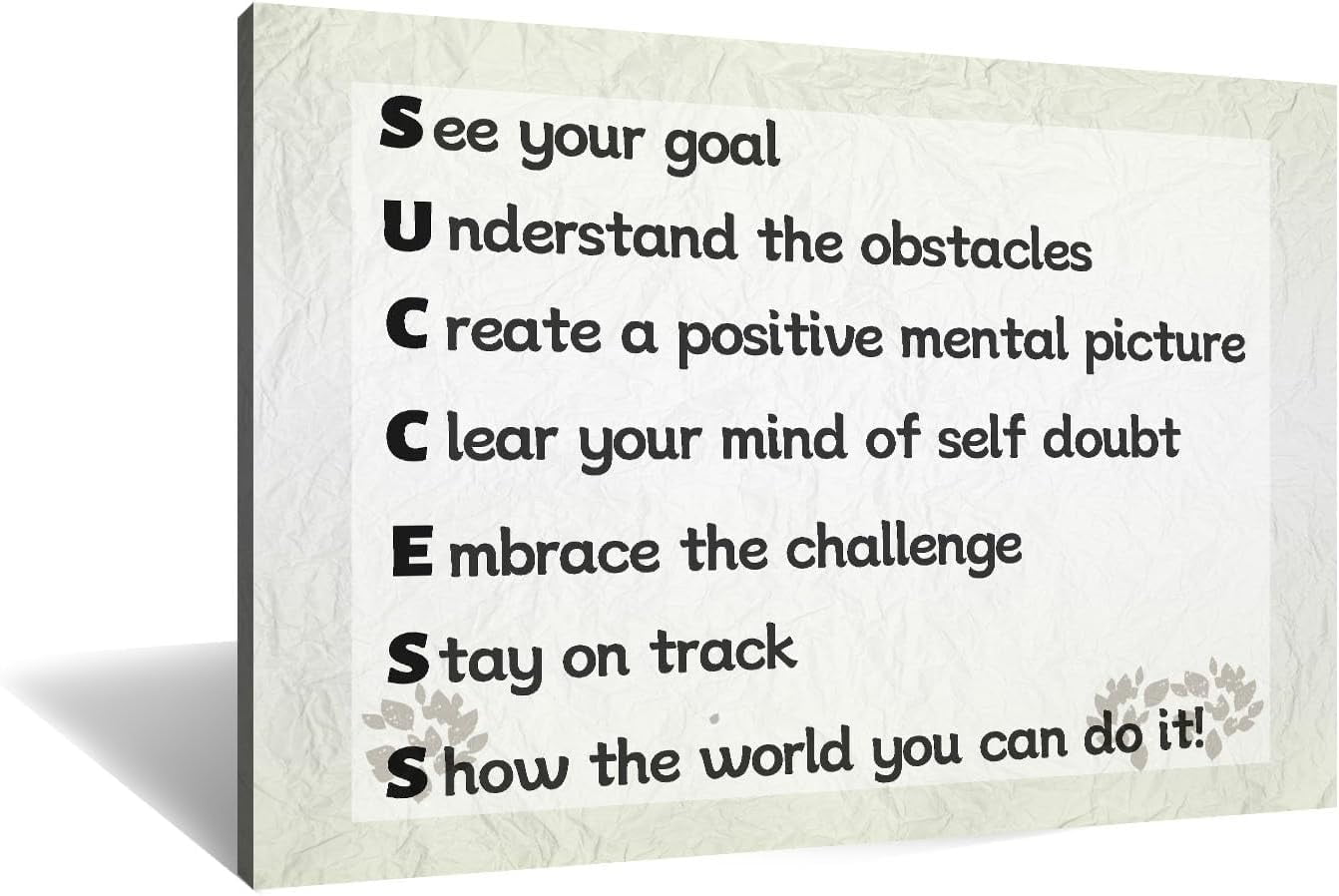 AatoeaX Inspirational Canvas Poster Wall Art Decor Success Motivational ...