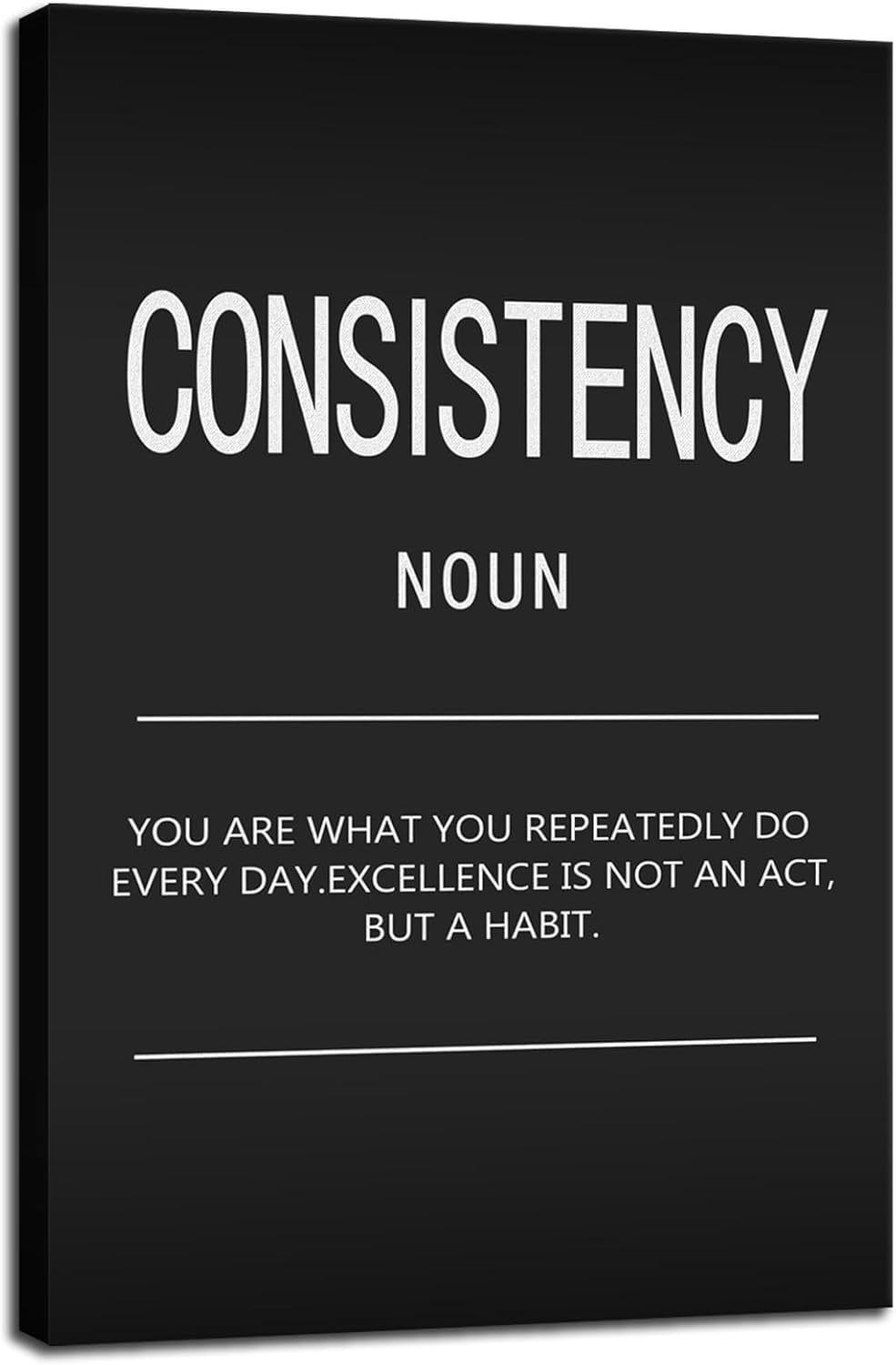 AatoeaX Inspirational Canvas Wall Art Consistency Noun Motivational ...