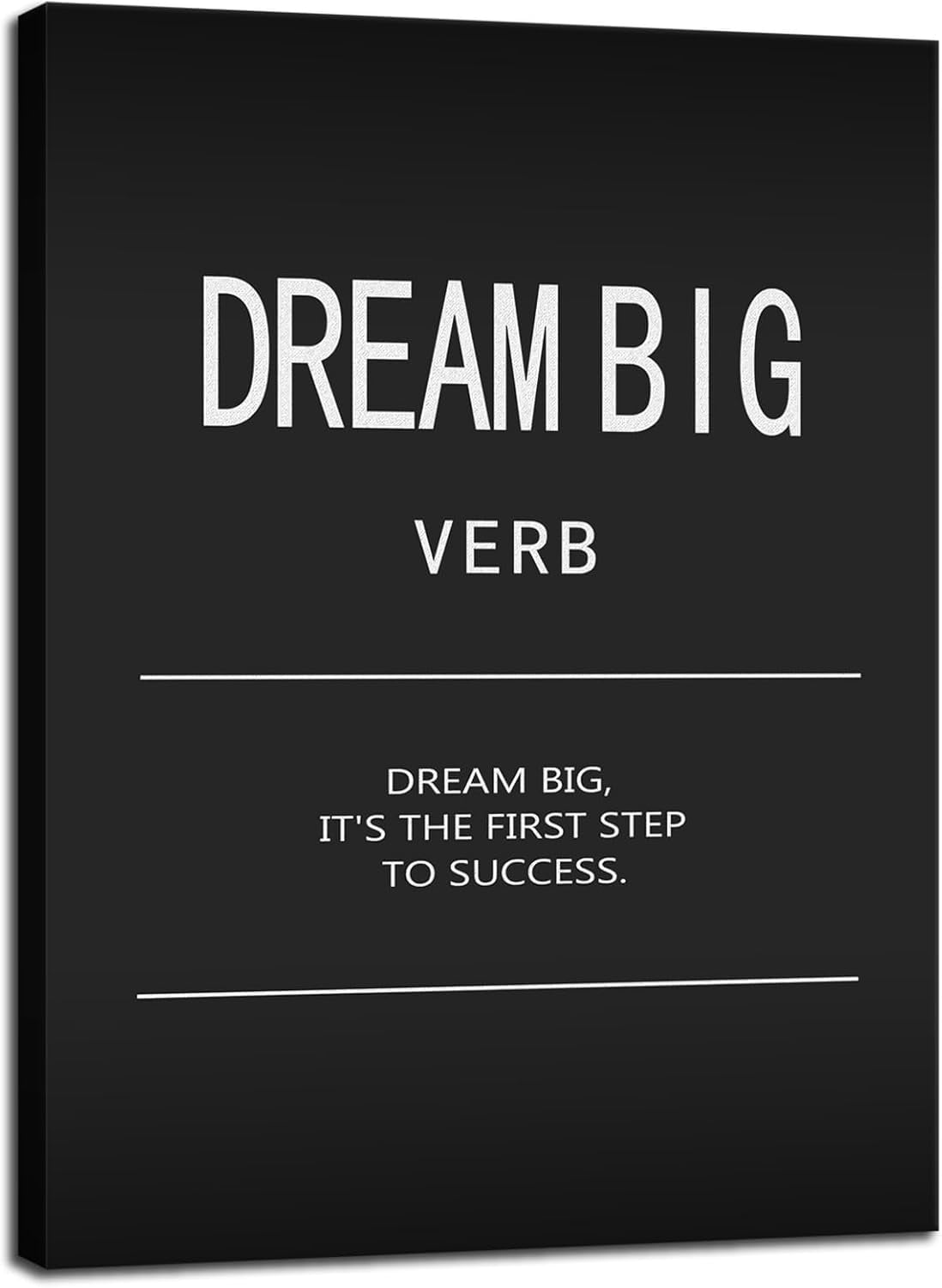 AatoeaX Inspirational Canvas Wall Art Dream Big Verb Motivational ...