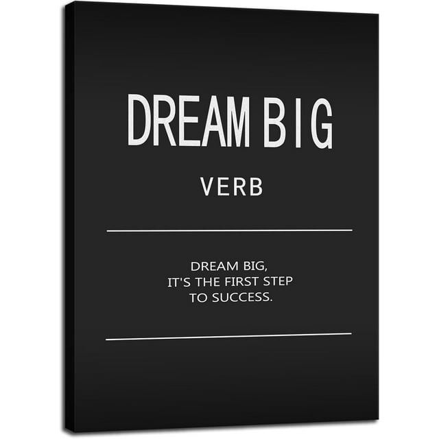 AatoeaX Inspirational Canvas Wall Art Dream Big Verb Motivational ...
