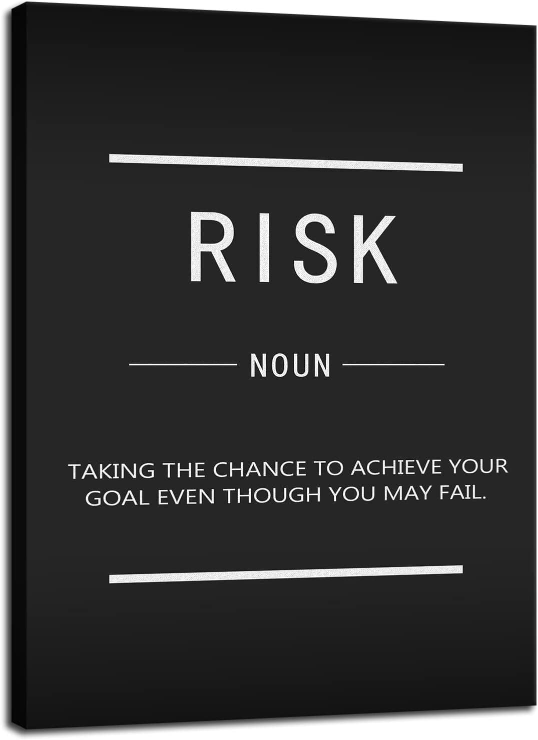 AatoeaX Inspirational Canvas Wall Art Risk Noun Motivational ...